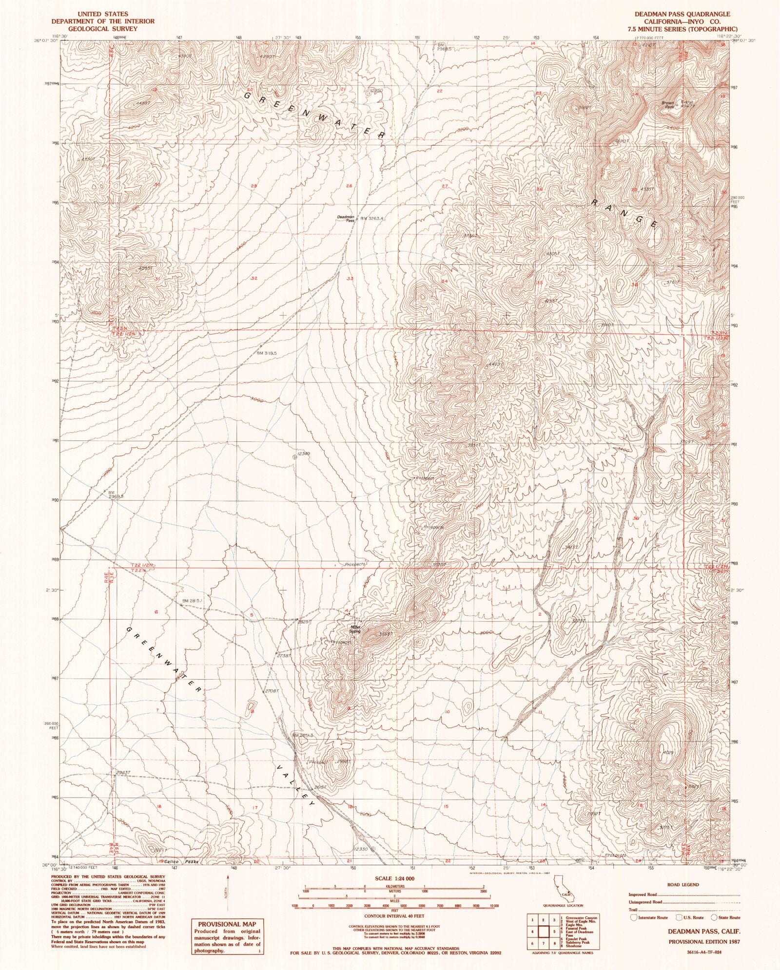 Classic USGS Deadman Pass California 7.5'x7.5' Topo Map – MyTopo Map Store