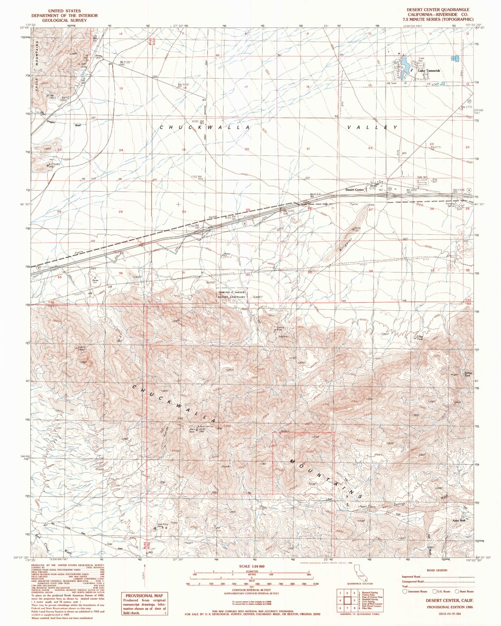 Classic USGS Desert Center California 7.5'x7.5' Topo Map – MyTopo Map Store