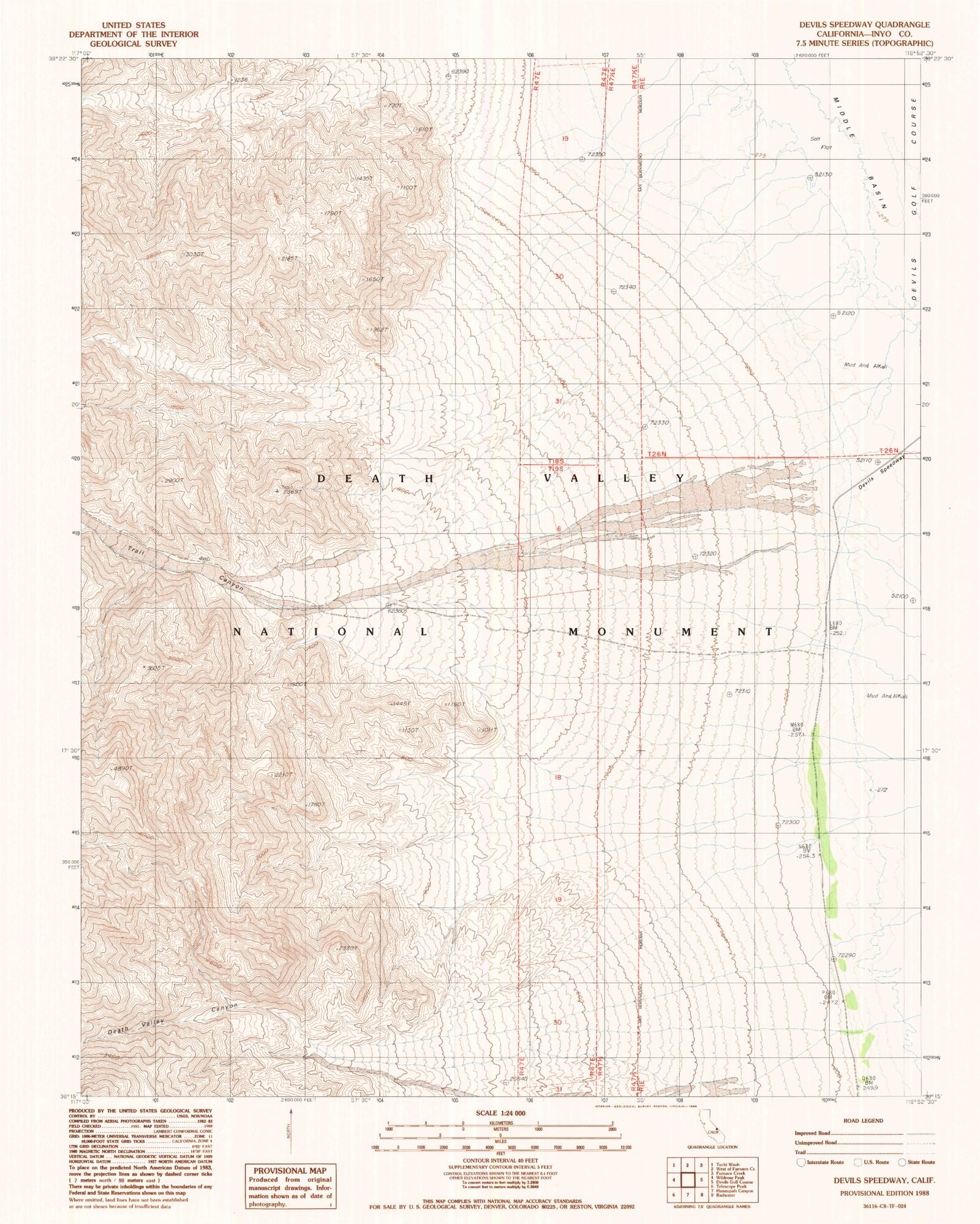 Classic USGS Devils Speedway California 7.5'x7.5' Topo Map – MyTopo Map ...