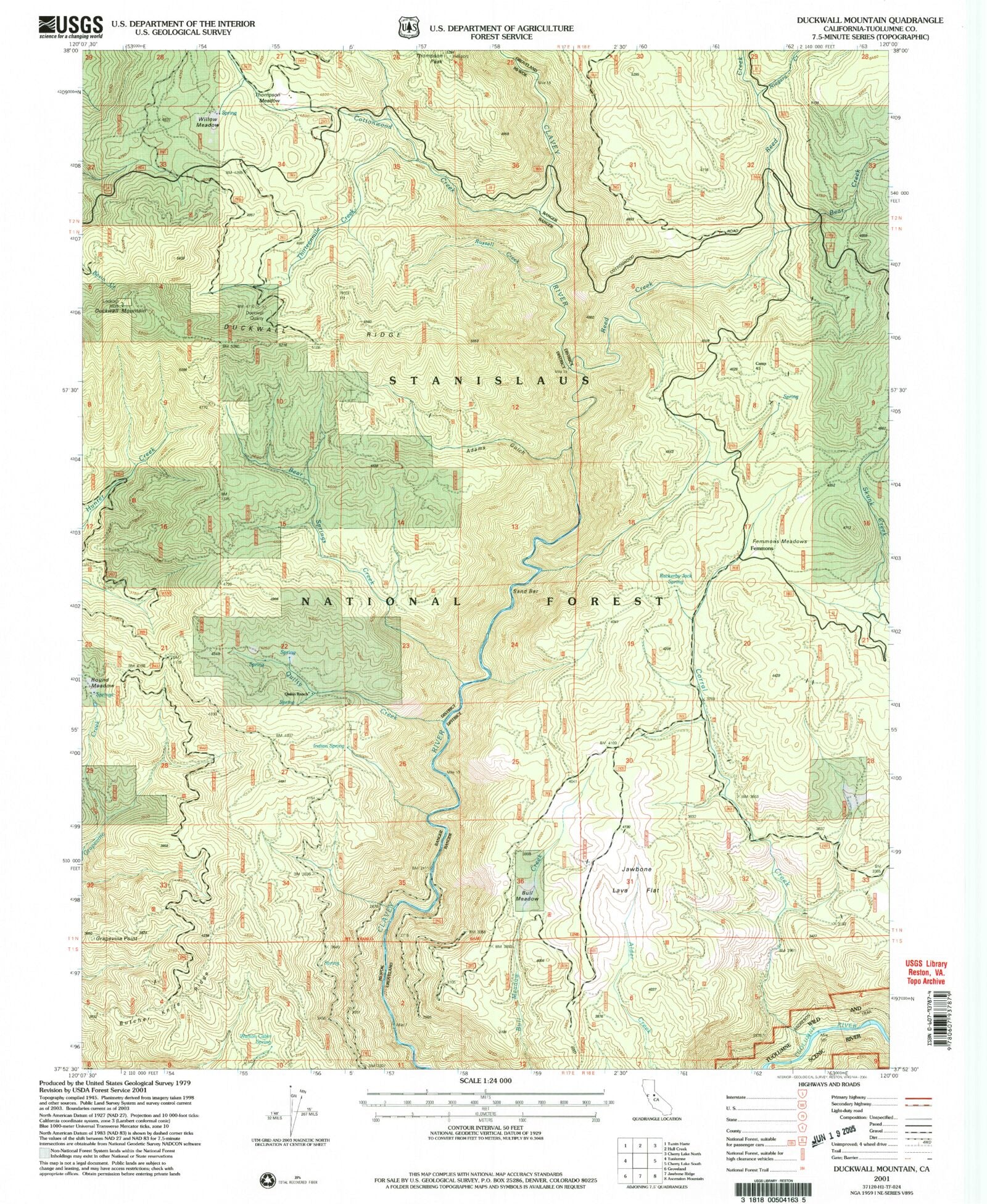 Classic USGS Duckwall Mountain California 7.5'x7.5' Topo Map – MyTopo ...