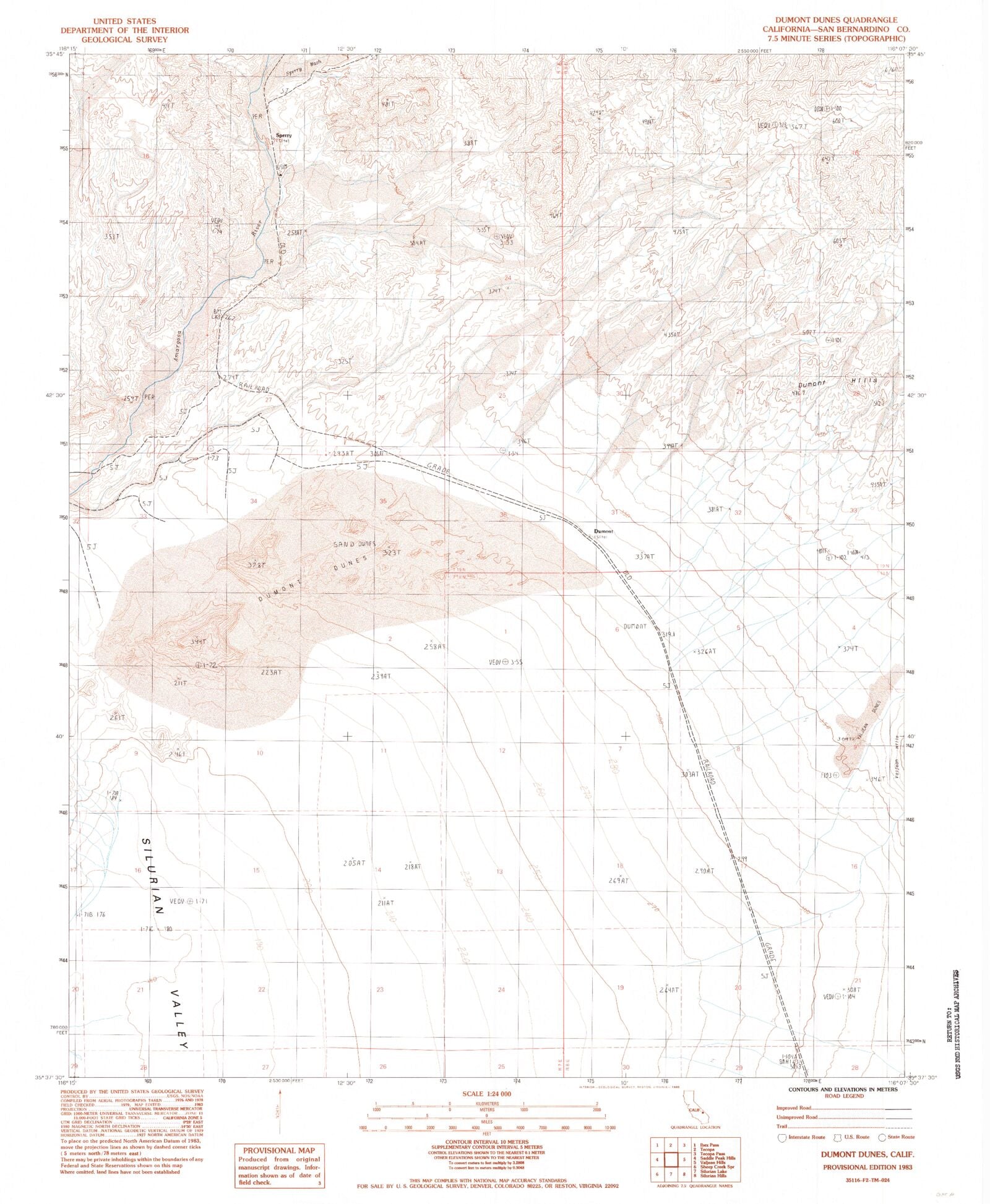 Classic USGS Dumont Dunes California 7.5'x7.5' Topo Map – MyTopo Map Store