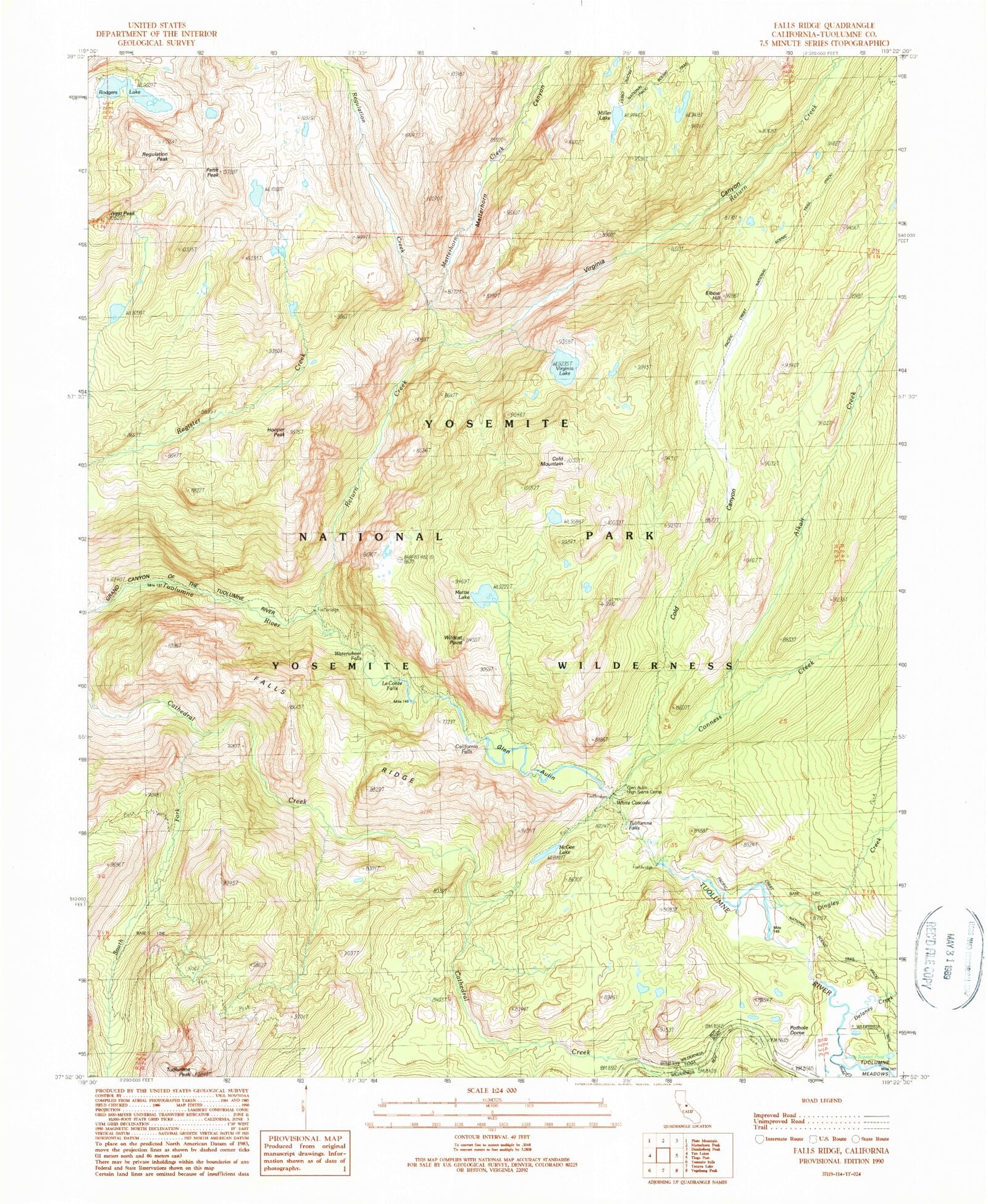 USGS Classic Falls Ridge California 7.5'x7.5' Topo Map – MyTopo Map Store