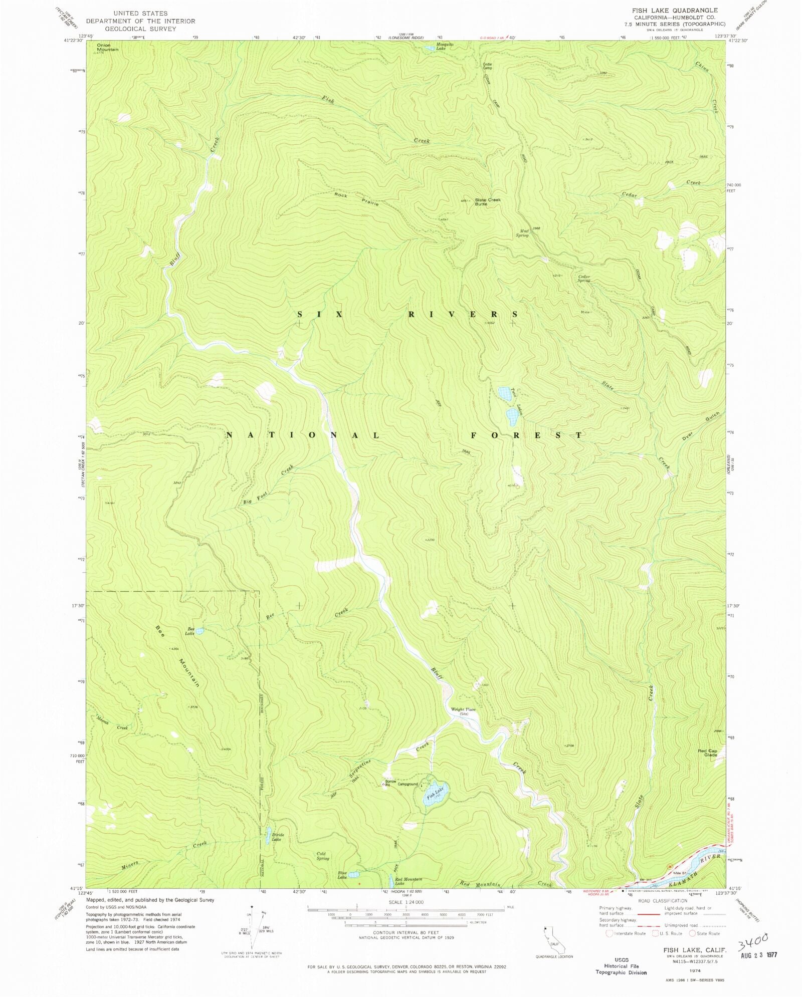 Classic USGS Fish Lake California 7.5'x7.5' Topo Map – MyTopo Map Store