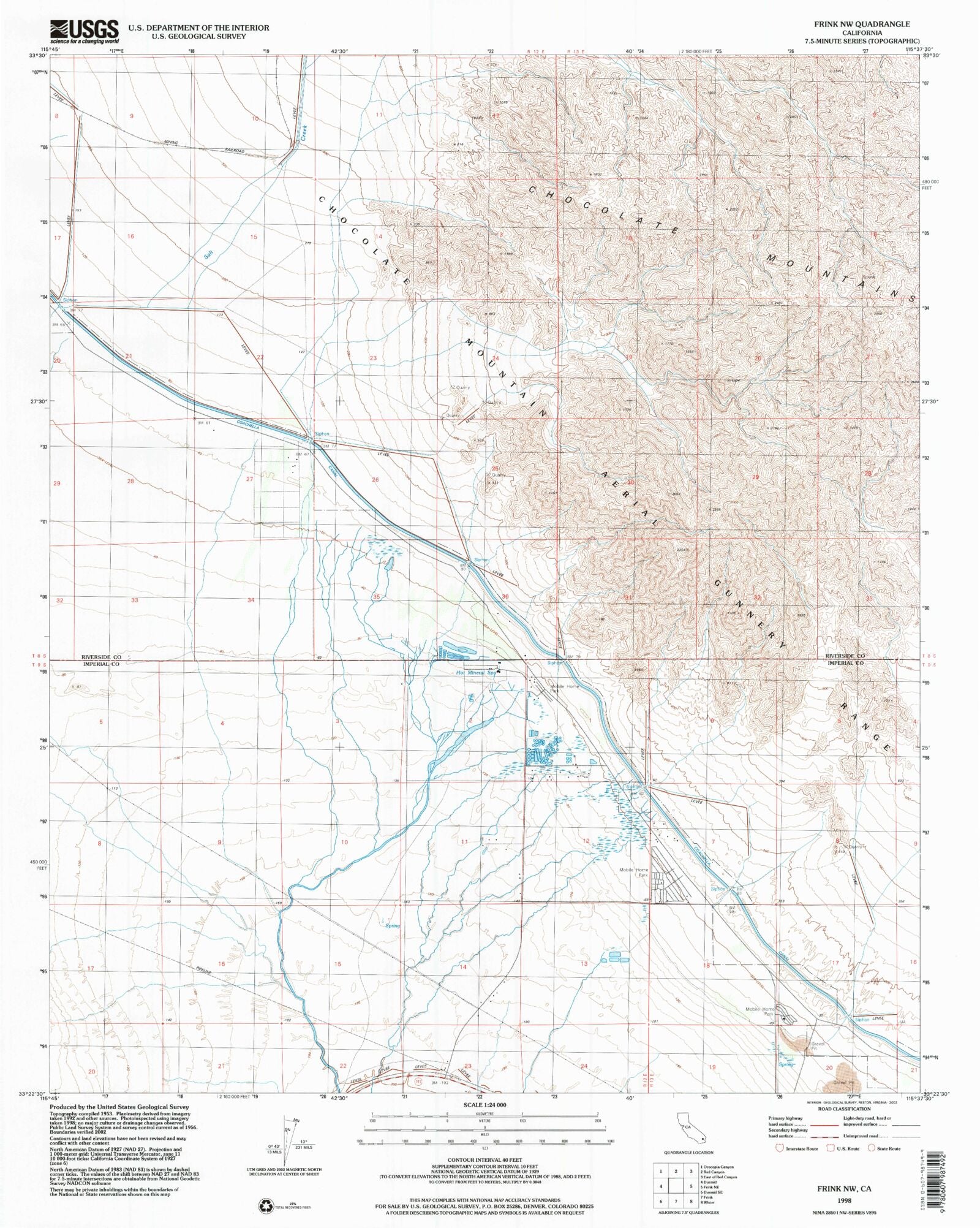 Classic USGS Frink NW California 7.5'x7.5' Topo Map – MyTopo Map Store