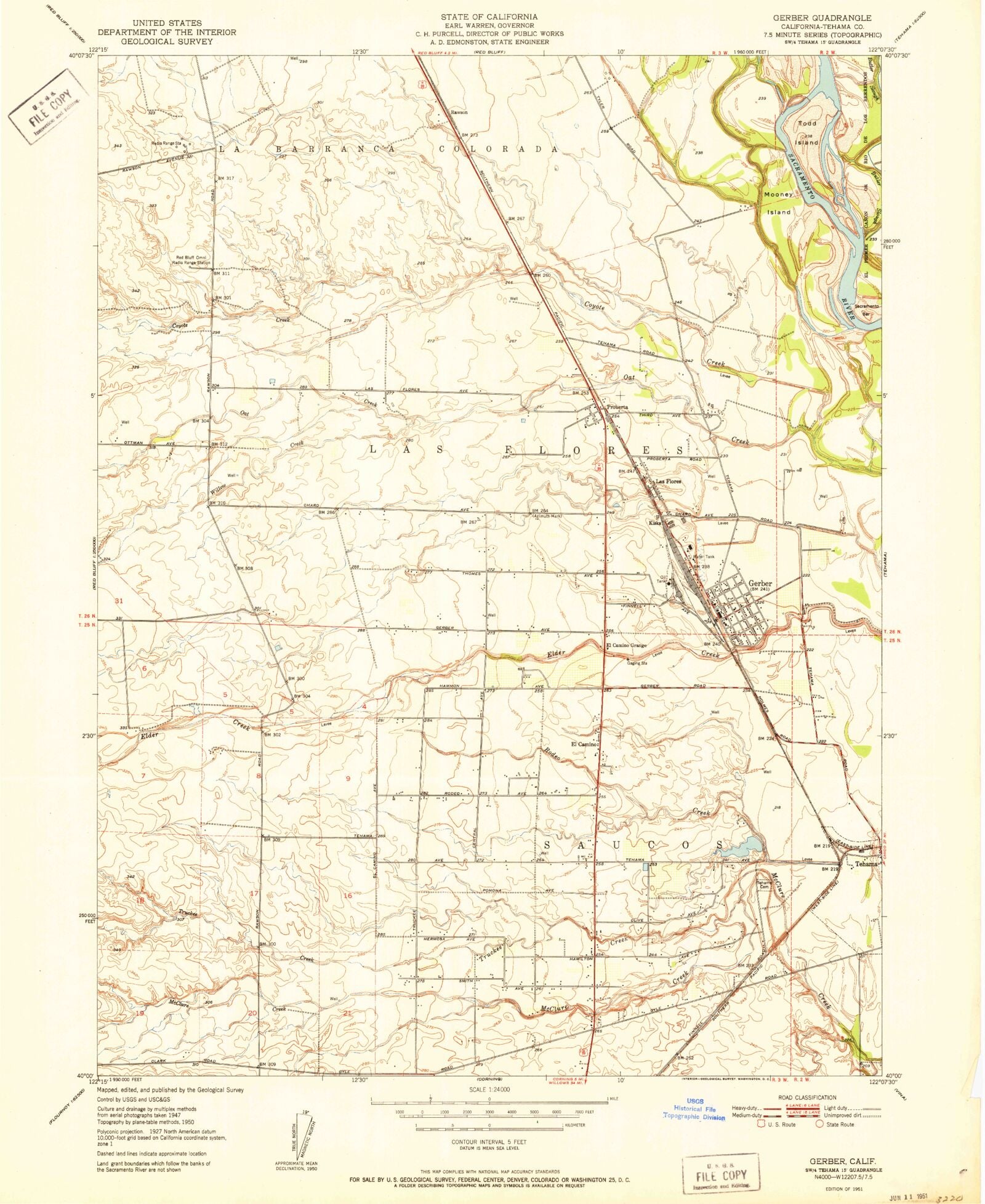 Classic USGS Gerber California 7.5'x7.5' Topo Map – MyTopo Map Store