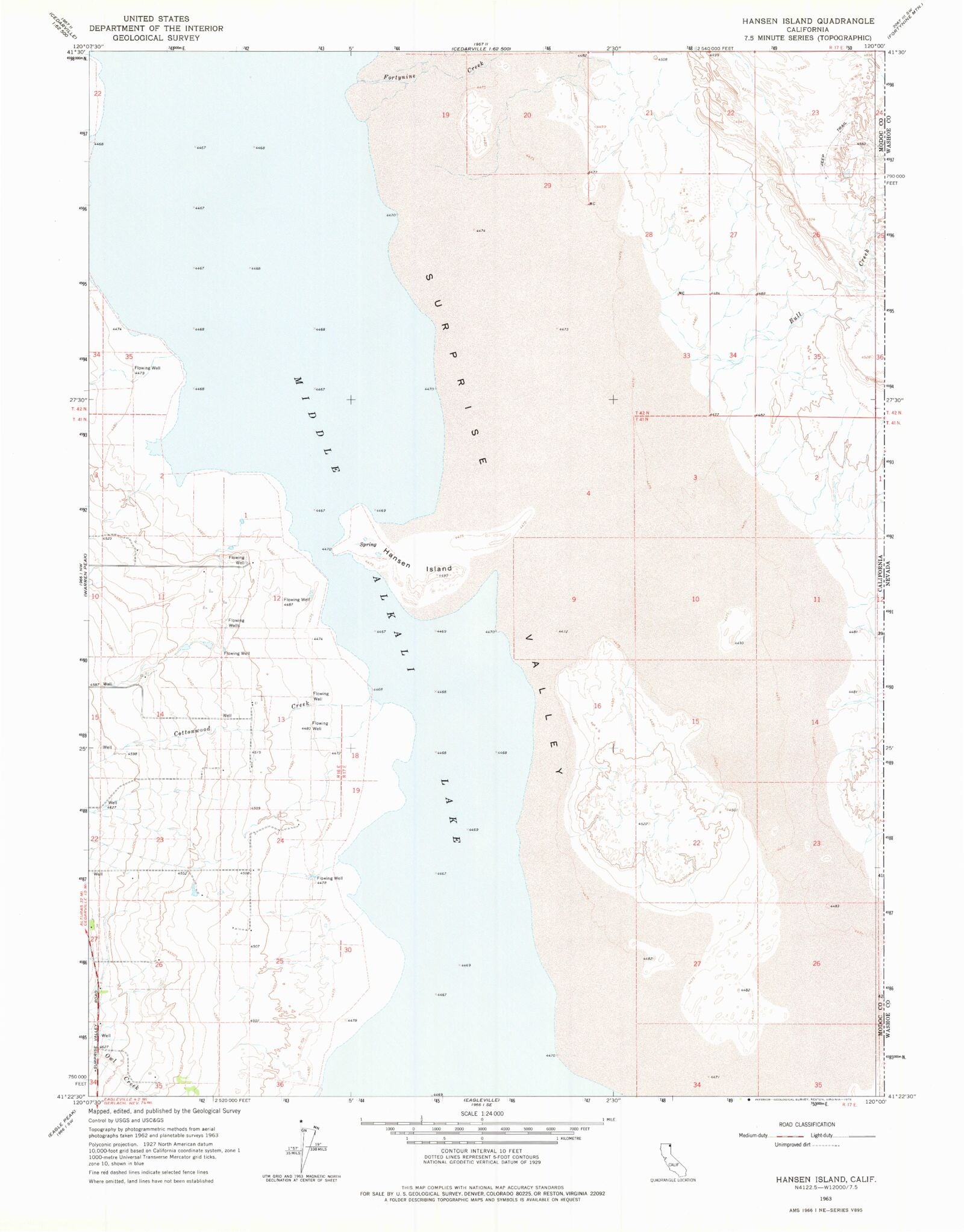 Classic USGS Hansen Island California 7.5'x7.5' Topo Map – MyTopo Map Store
