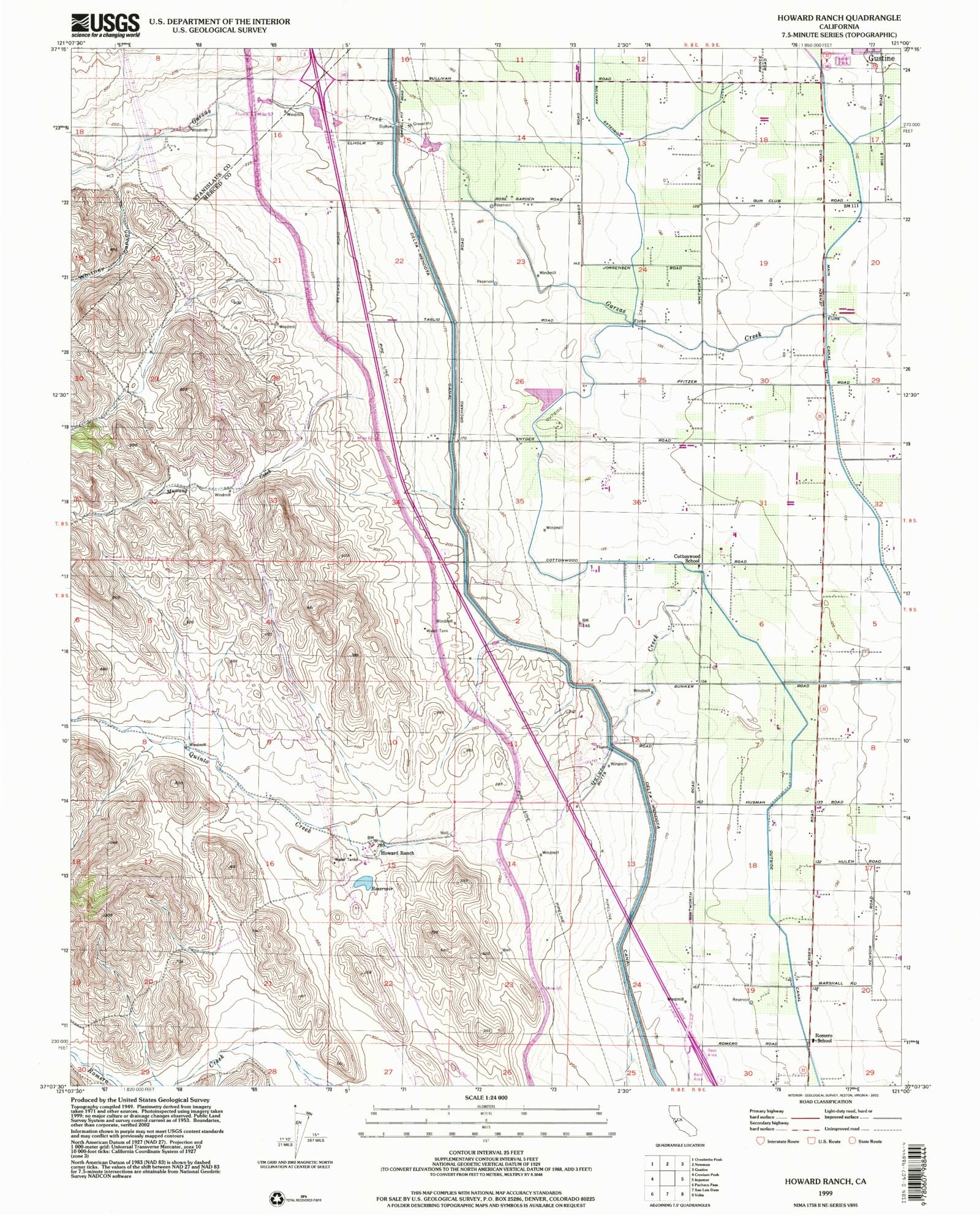Classic USGS Howard Ranch California 7.5'x7.5' Topo Map – MyTopo Map Store
