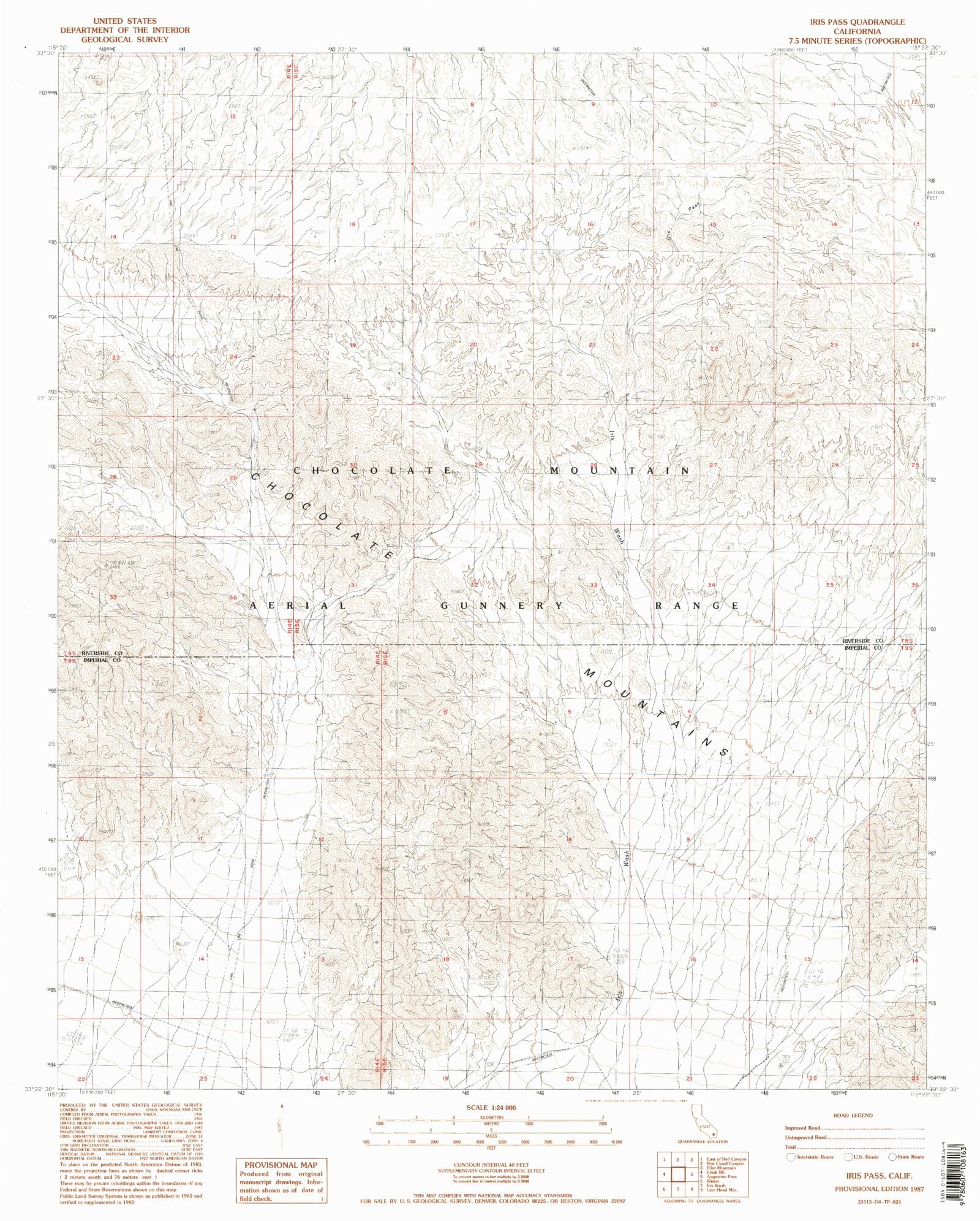 Classic USGS Iris Pass California 7.5'x7.5' Topo Map – MyTopo Map Store