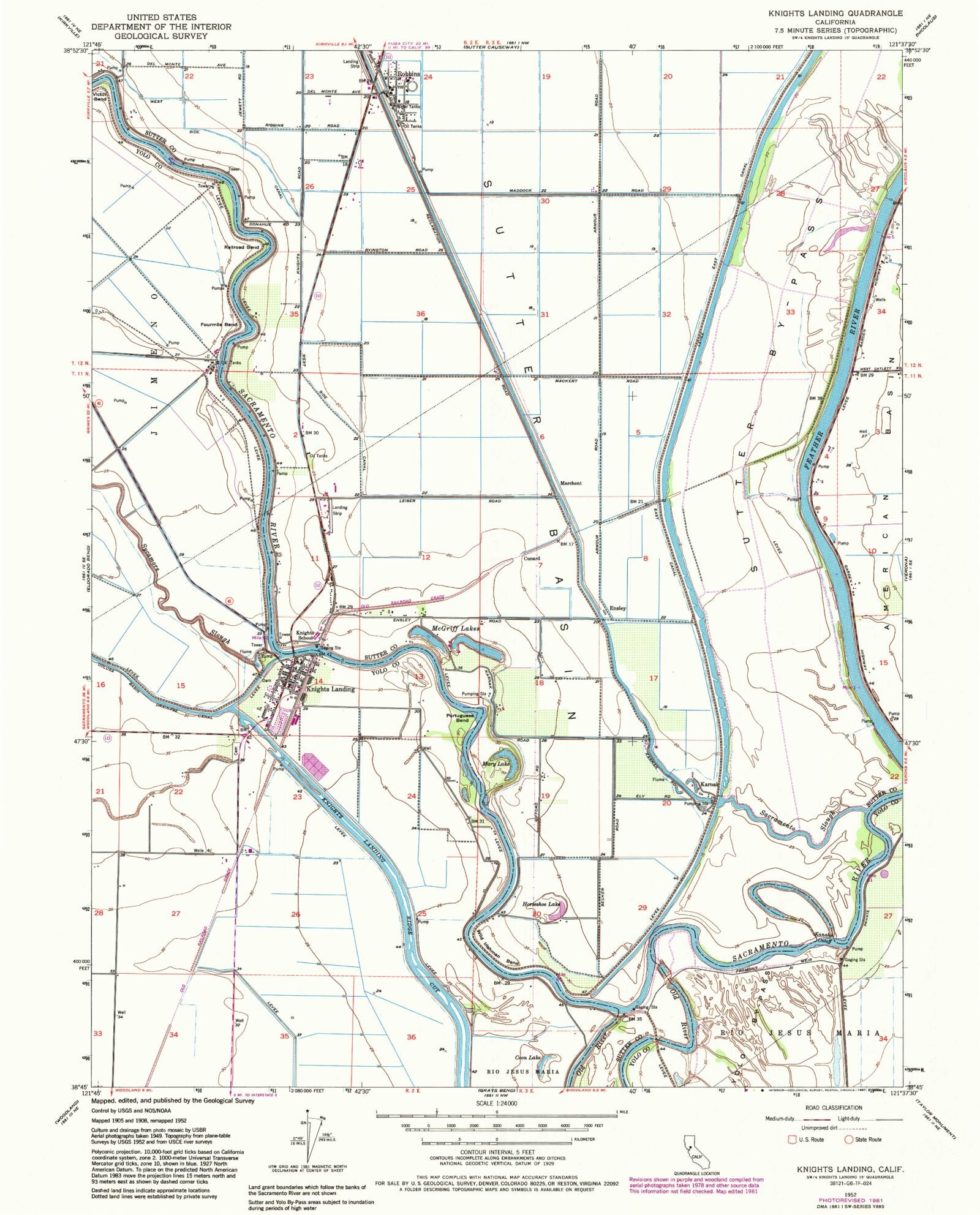 Classic USGS Knights Landing California 7.5'x7.5' Topo Map – MyTopo Map ...