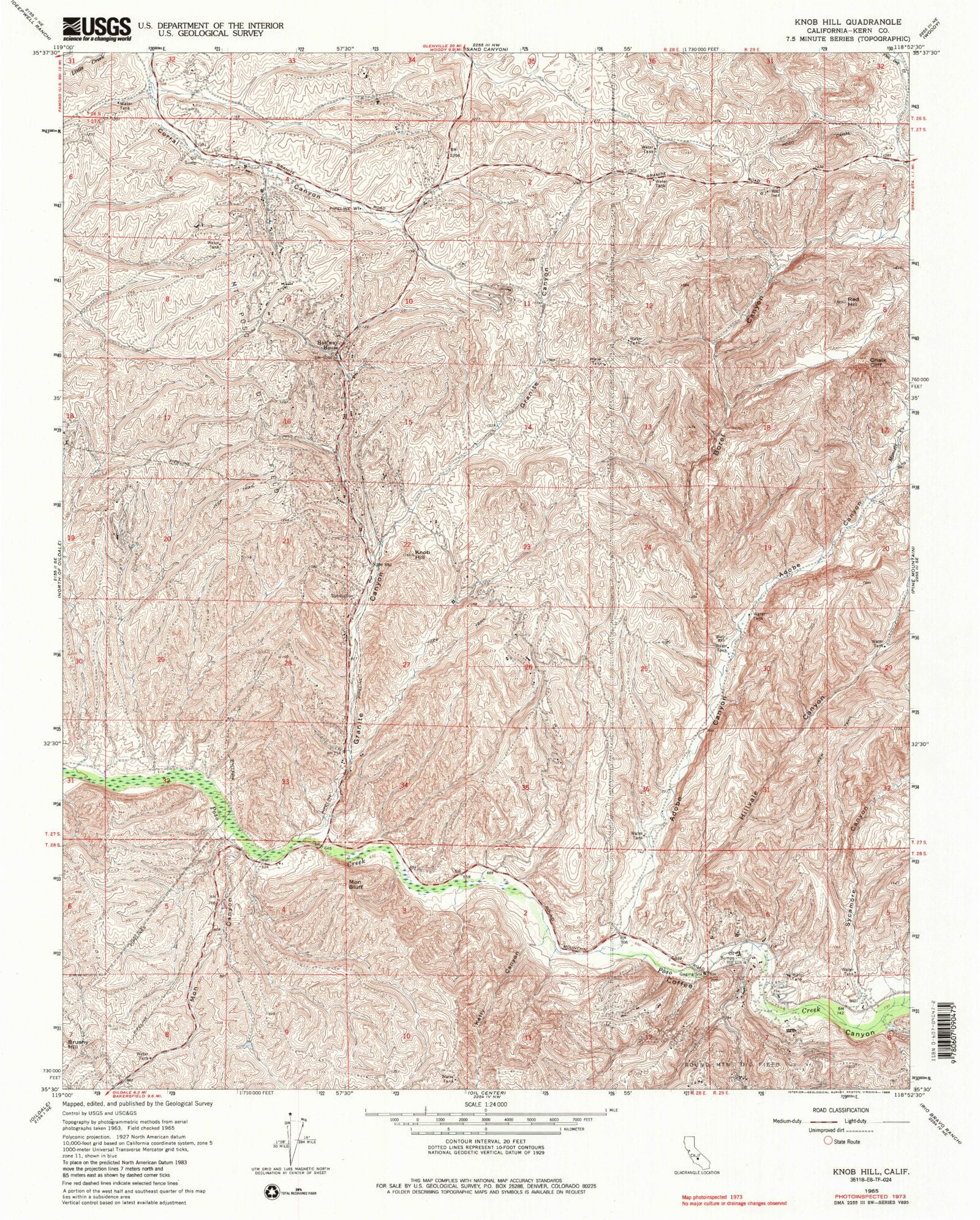 Classic USGS Knob Hill California 7.5'x7.5' Topo Map – MyTopo Map Store