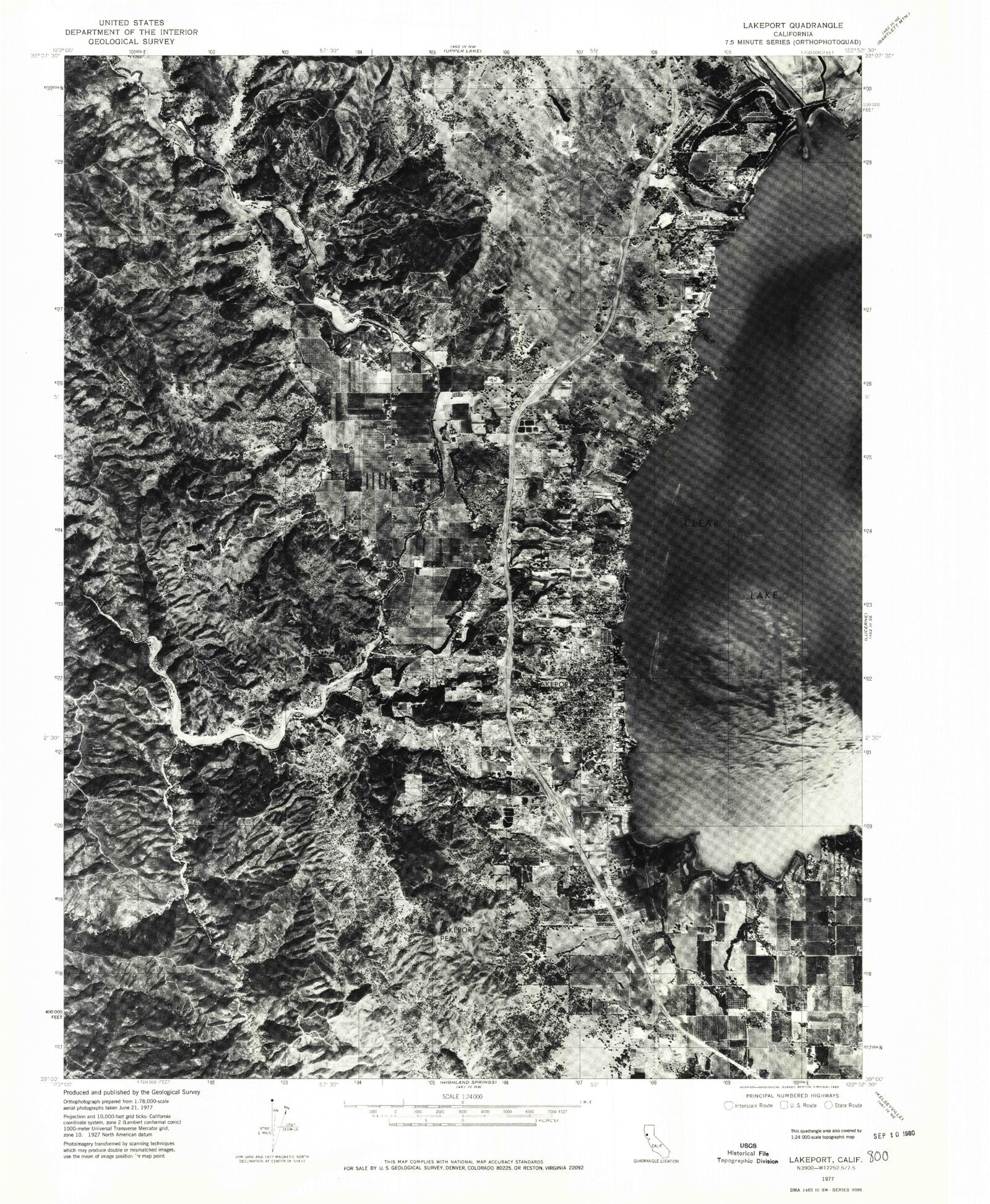 Classic USGS Lakeport California 7.5'x7.5' Topo Map – MyTopo Map Store