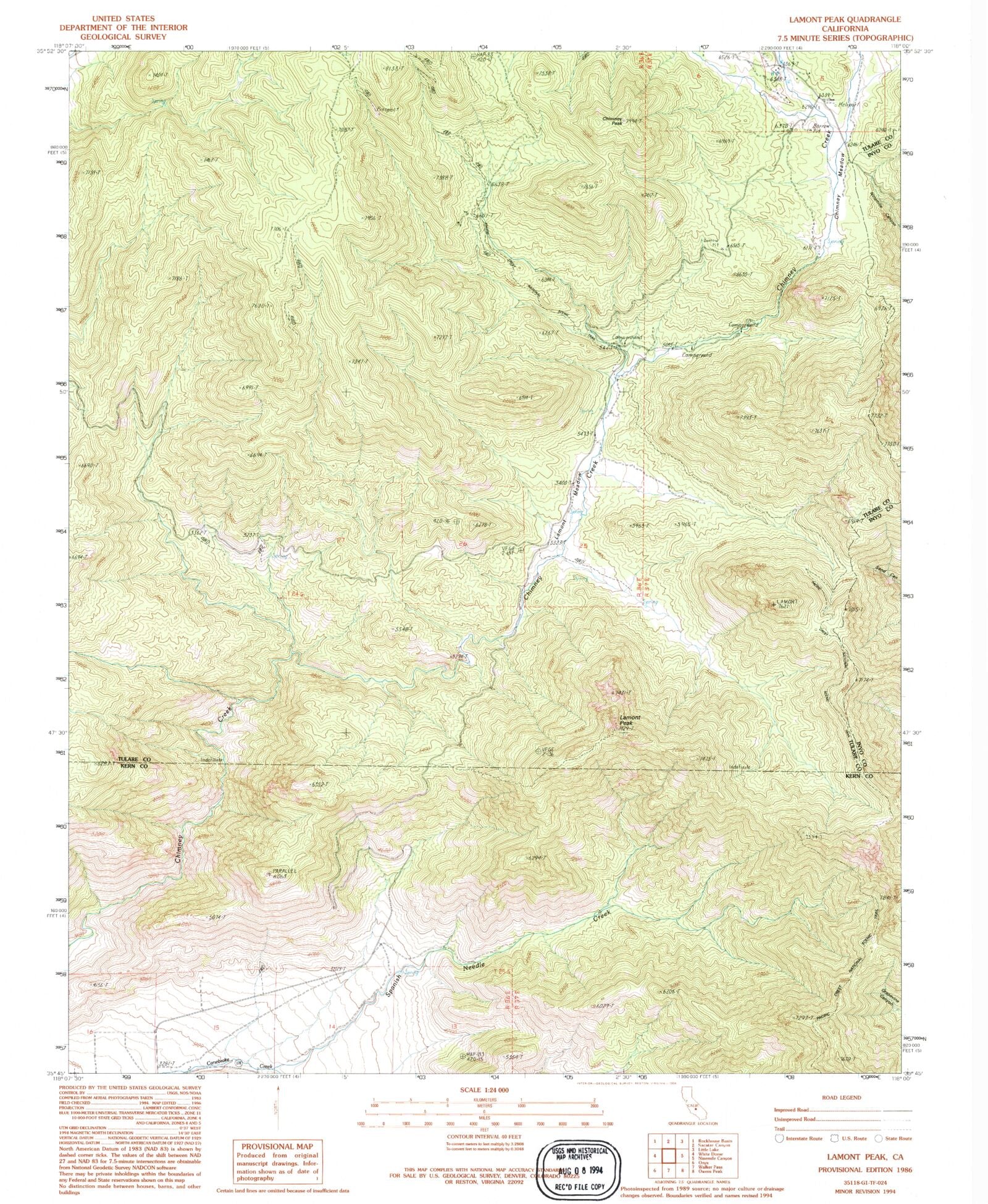Classic USGS Lamont Peak California 7.5'x7.5' Topo Map – MyTopo Map Store