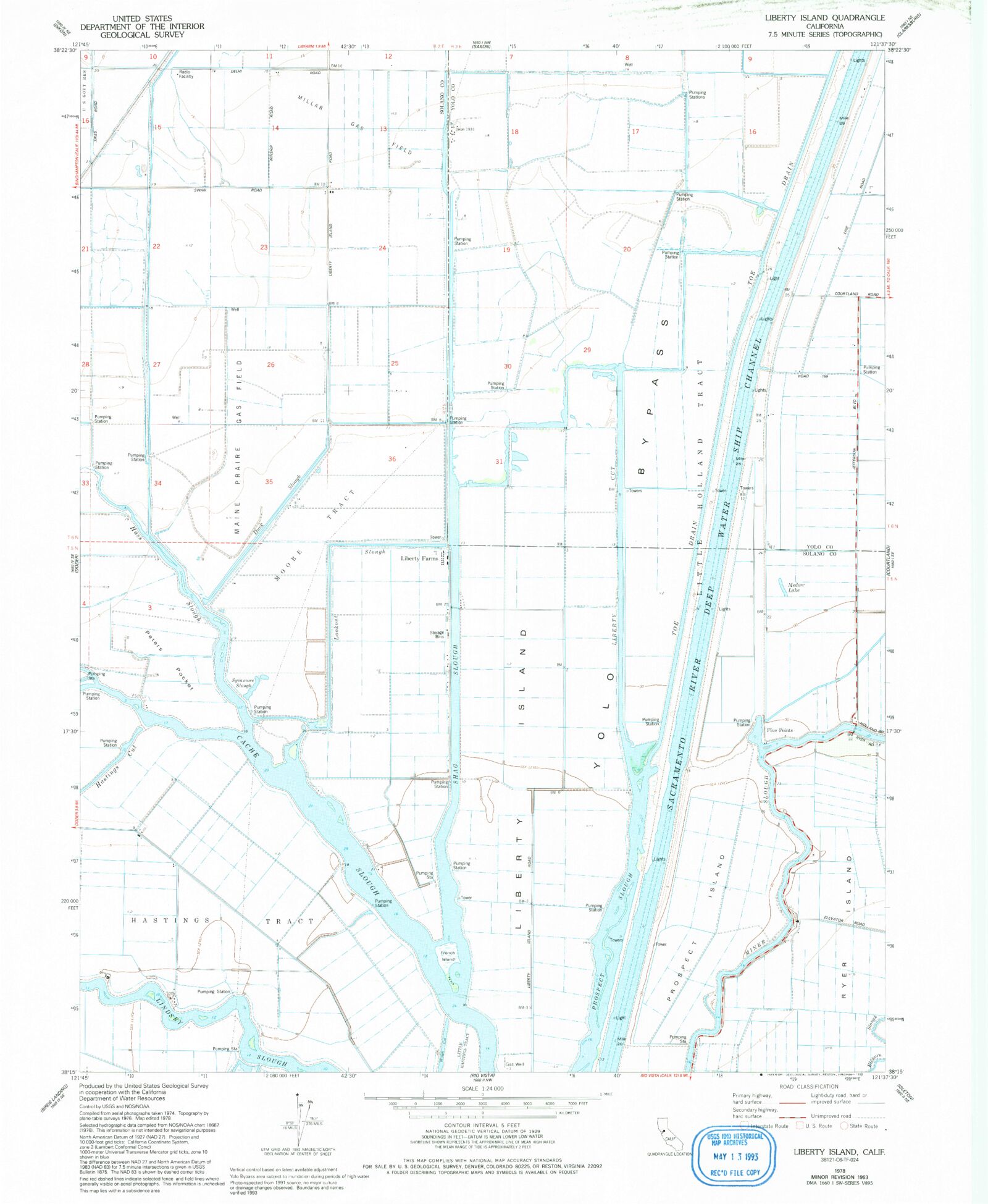 Classic USGS Liberty Island California 7.5'x7.5' Topo Map – MyTopo Map ...