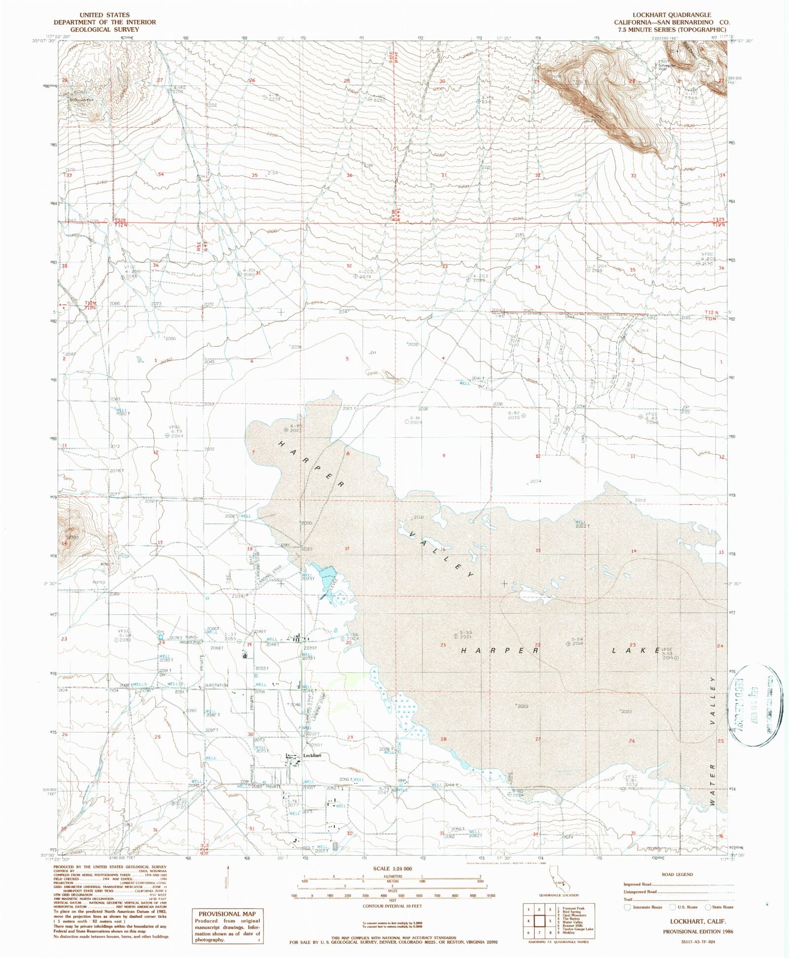 Classic USGS Lockhart California 7.5'x7.5' Topo Map – MyTopo Map Store