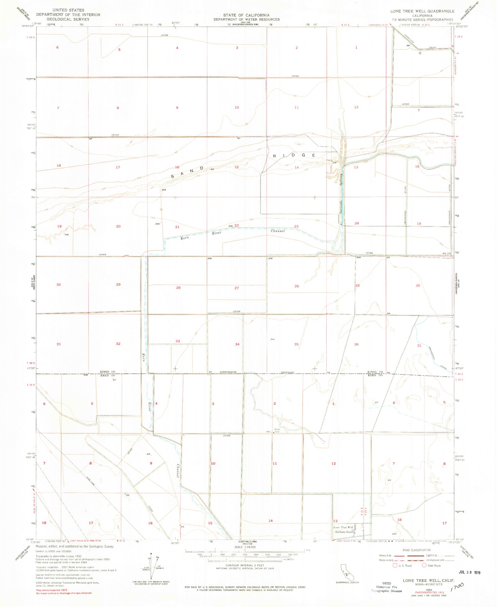 Classic USGS Lone Tree Well California 7.5'x7.5' Topo Map – MyTopo Map ...