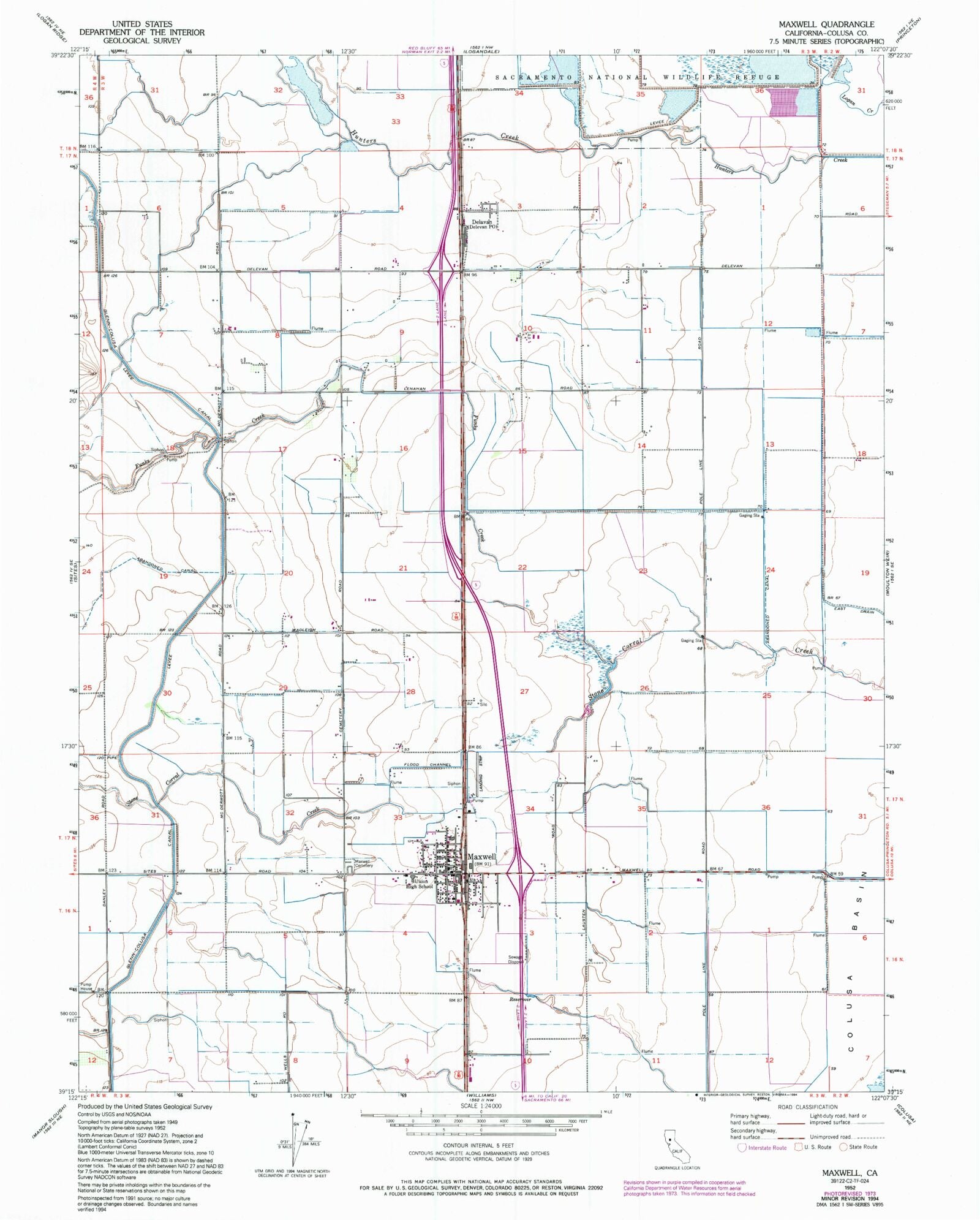Classic USGS Maxwell California 7.5'x7.5' Topo Map – MyTopo Map Store