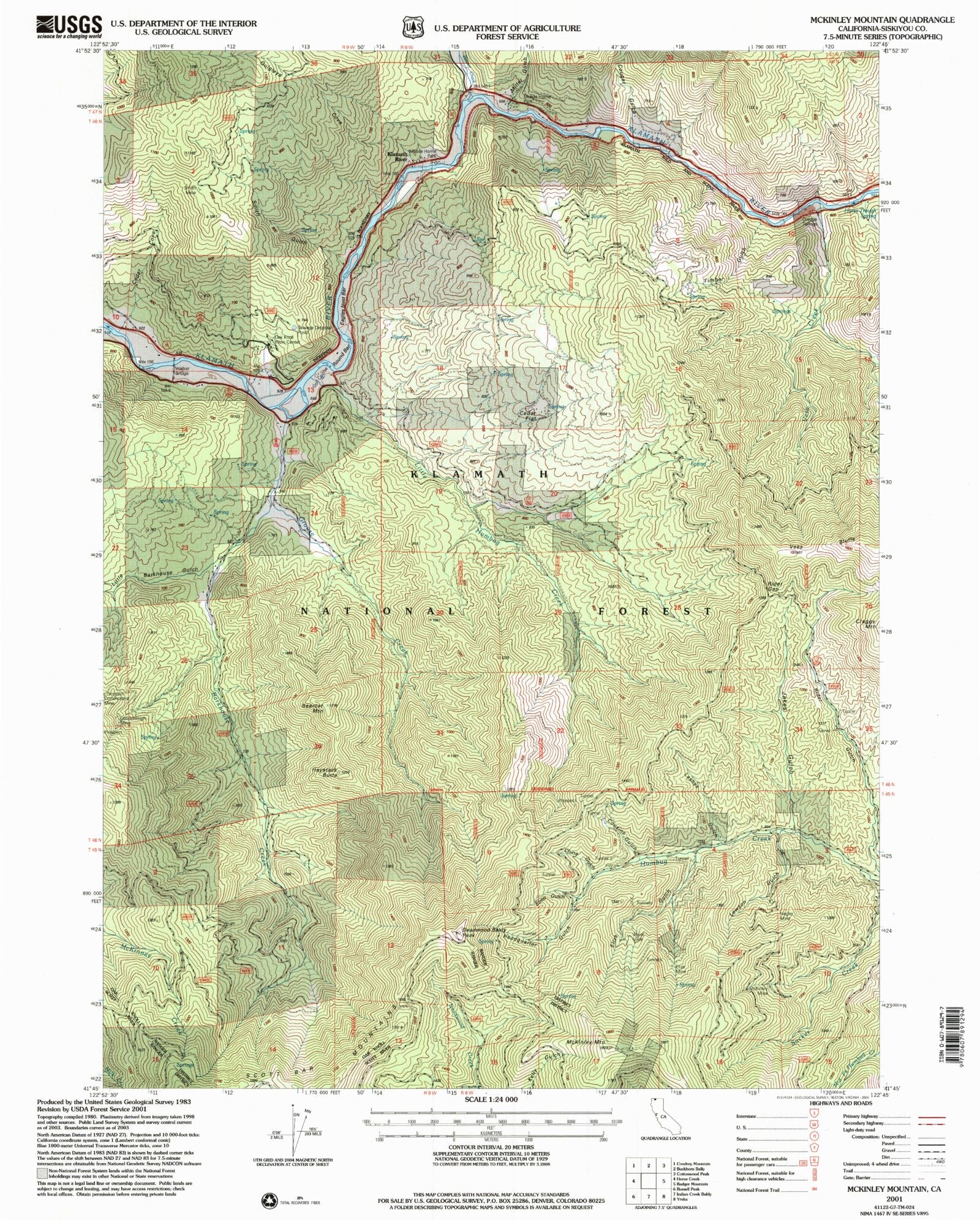 Classic USGS McKinley Mountain California 7.5'x7.5' Topo Map – MyTopo ...