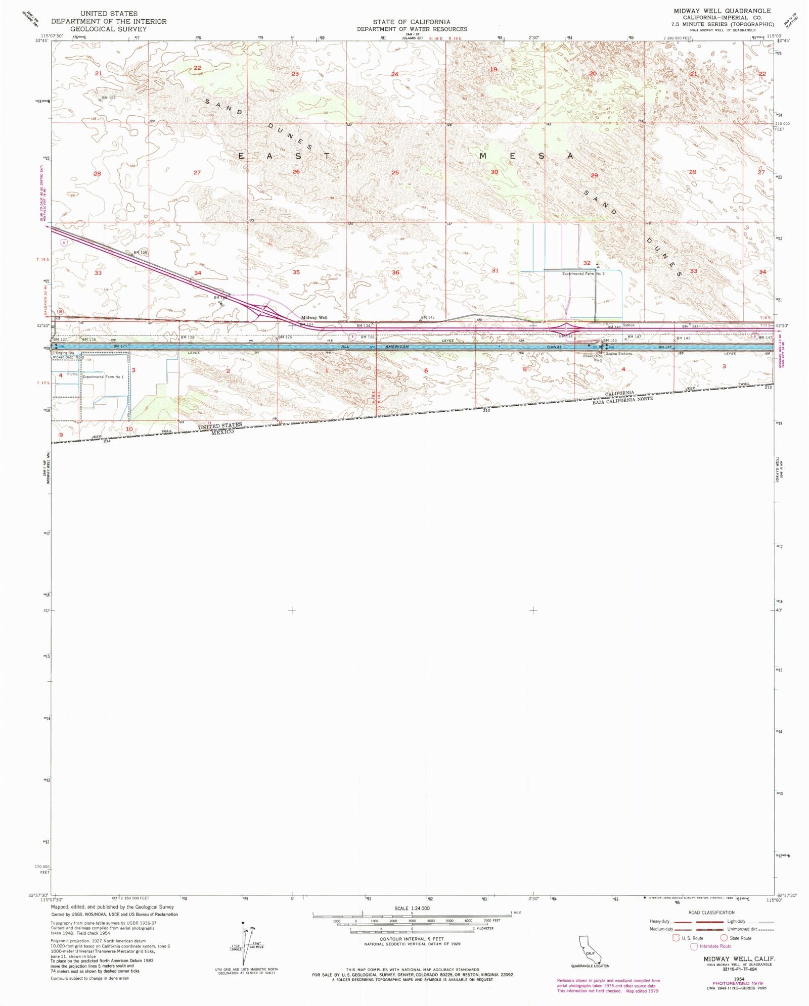Classic USGS Midway Well California 7.5'x7.5' Topo Map – MyTopo Map Store