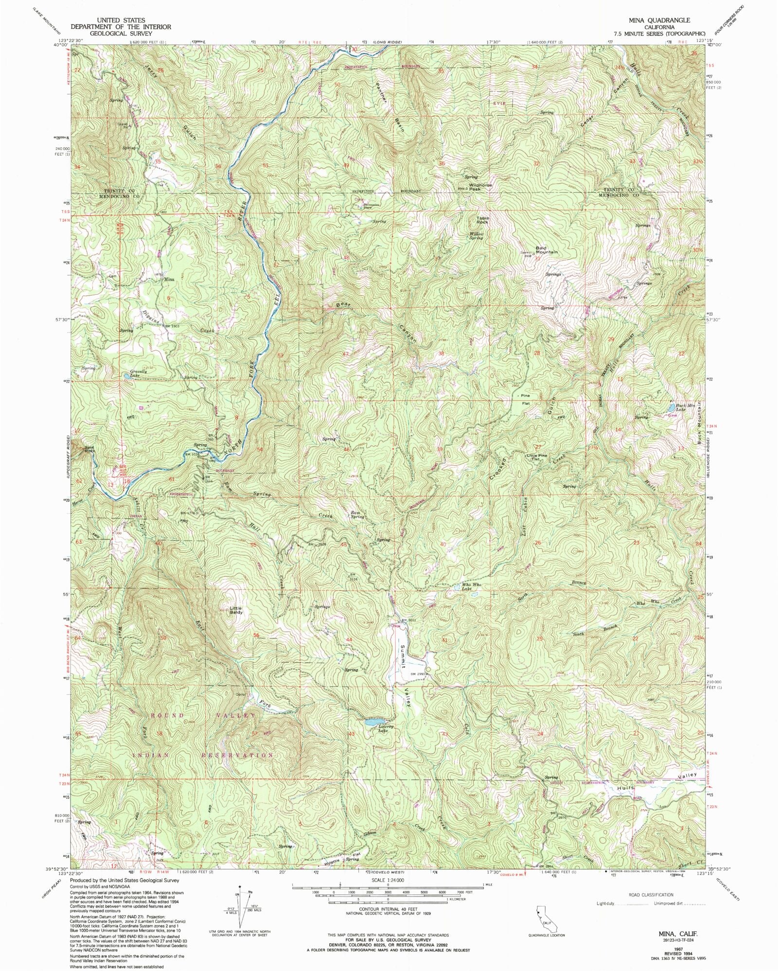 Classic USGS Mina California 7.5'x7.5' Topo Map – MyTopo Map Store