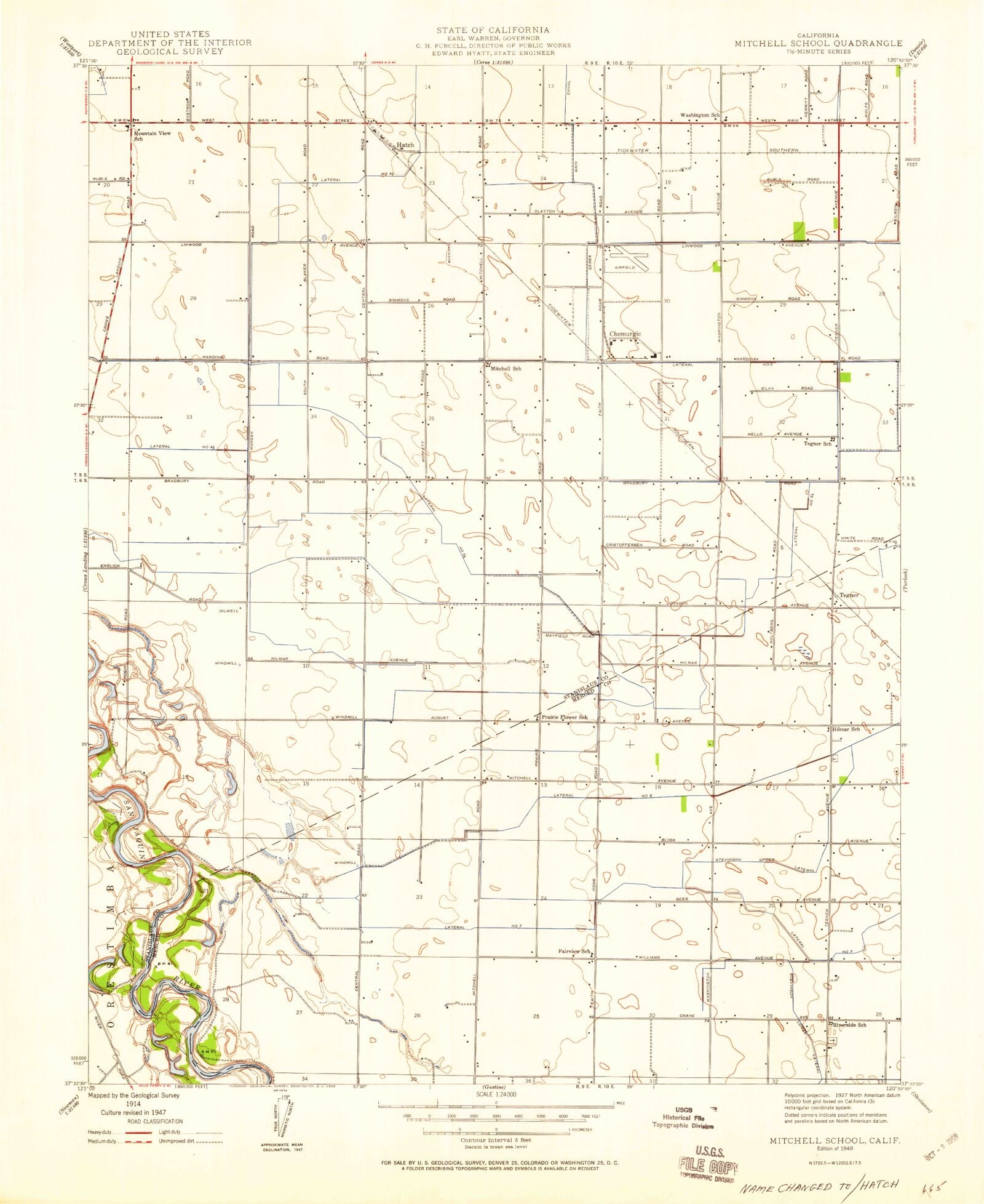 Classic USGS Hatch California 7.5'x7.5' Topo Map – MyTopo Map Store