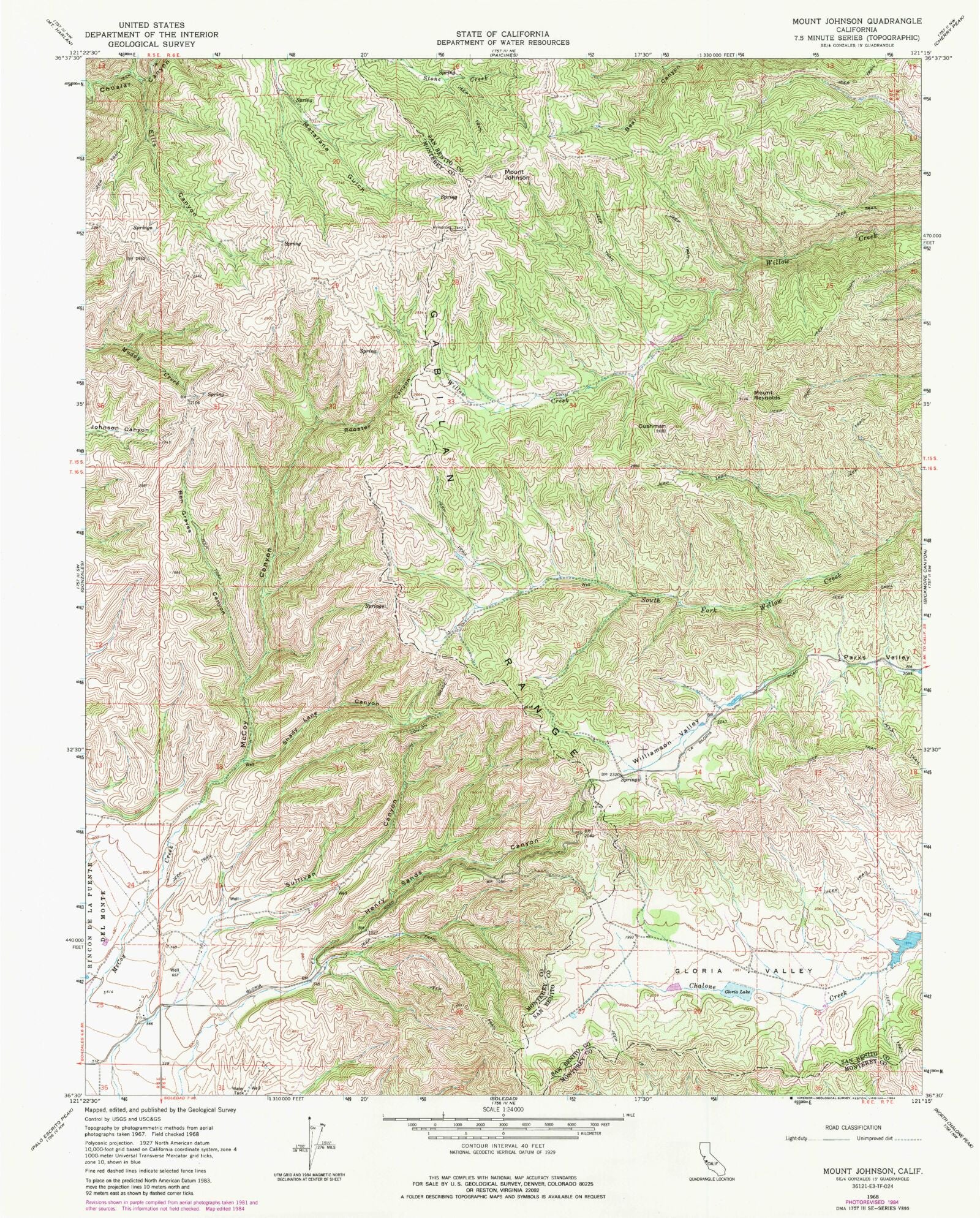 Classic USGS Mount Johnson California 7.5'x7.5' Topo Map – MyTopo Map Store