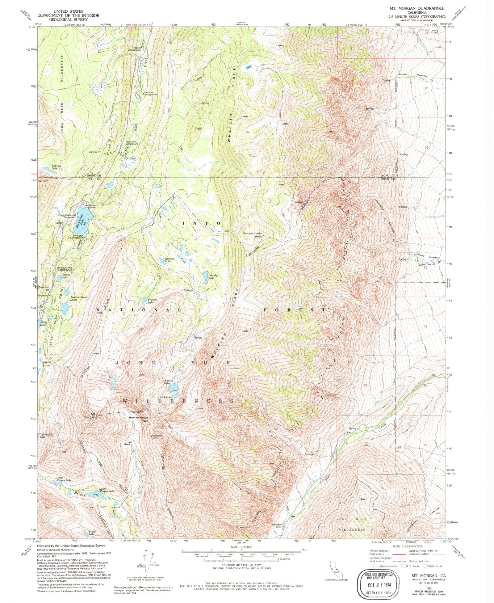 USGS Classic Mount Morgan California 7.5'x7.5' Topo Map – MyTopo Map Store