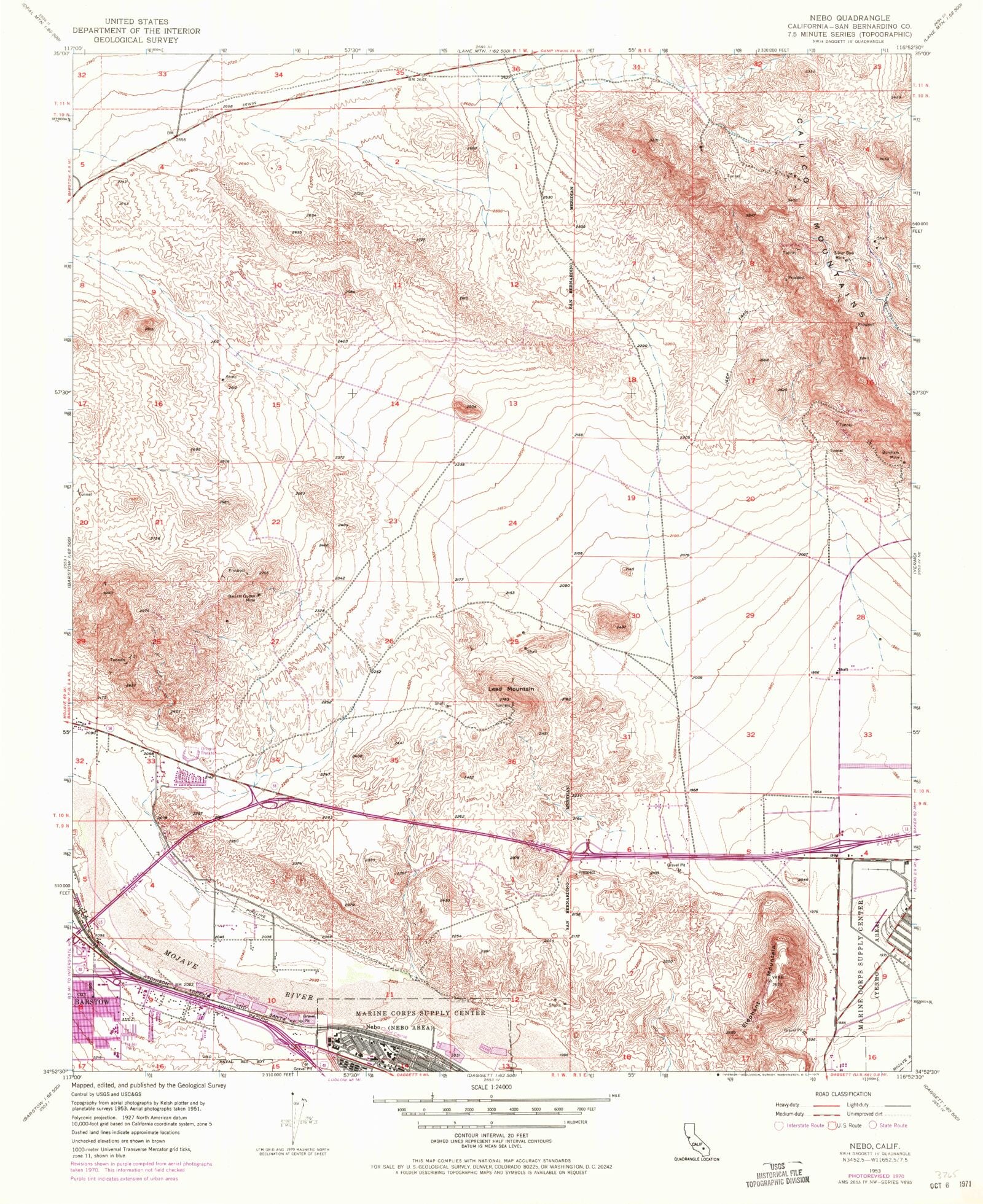 Classic USGS Nebo California 7.5'x7.5' Topo Map – MyTopo Map Store