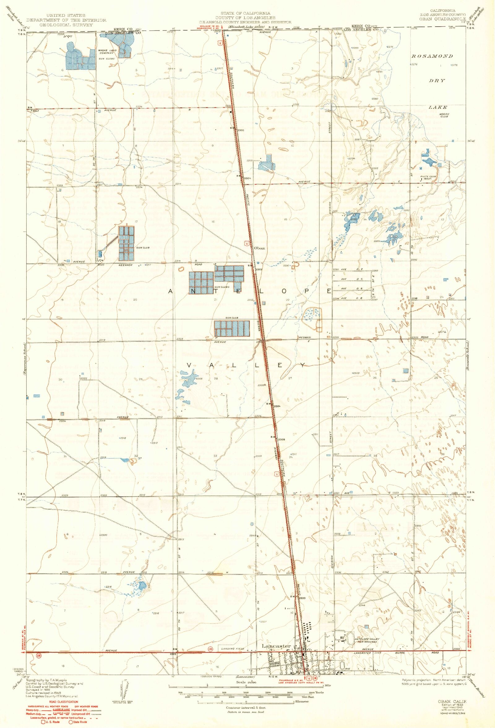 Classic USGS Oban California 7.5'x7.5' Topo Map – MyTopo Map Store