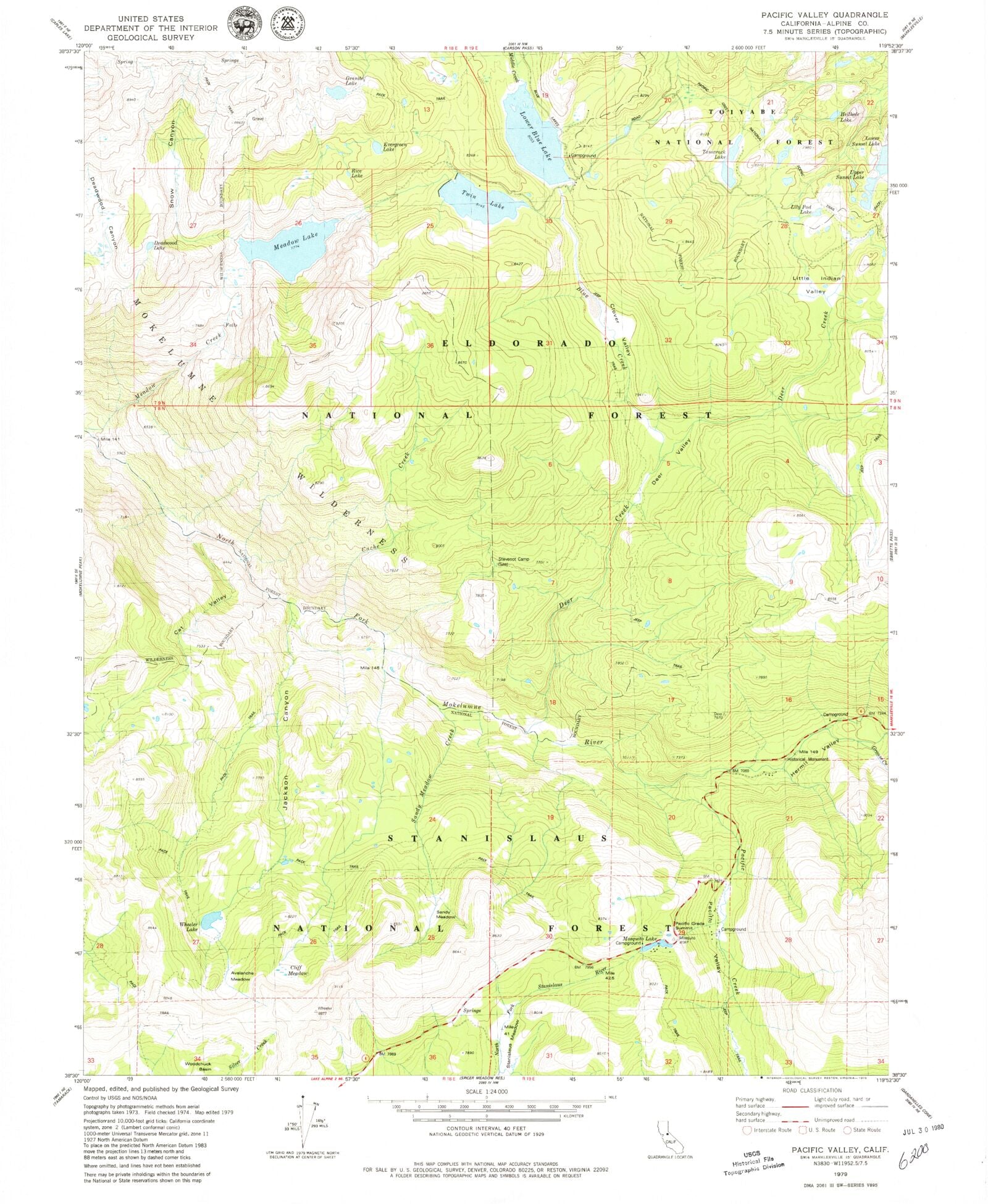 USGS Classic Pacific Valley California 7.5'x7.5' Topo Map – MyTopo Map ...