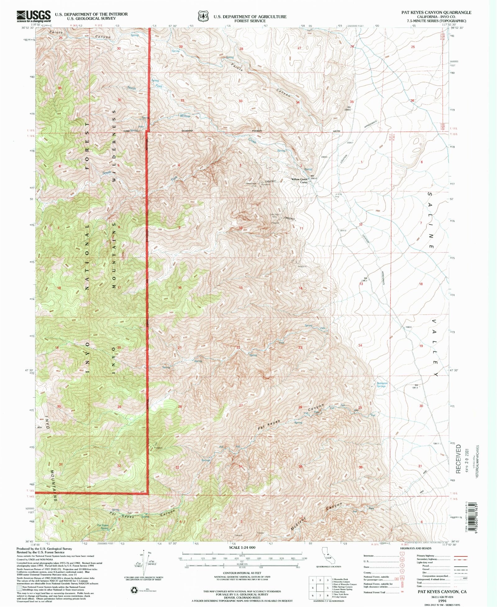 Classic USGS Pat Keyes Canyon California 7.5'x7.5' Topo Map – MyTopo ...