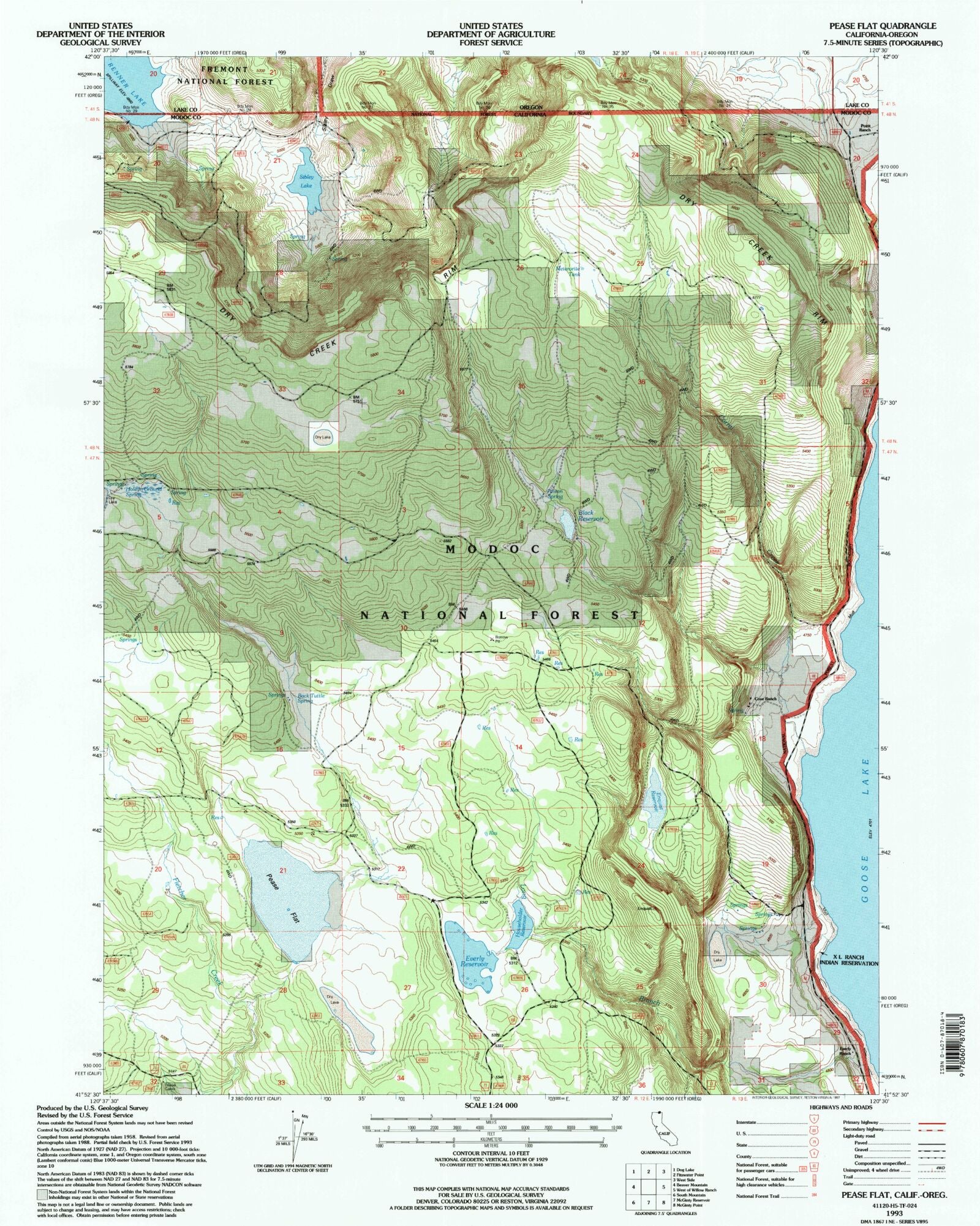 Classic USGS Pease Flat California 7.5'x7.5' Topo Map – MyTopo Map Store