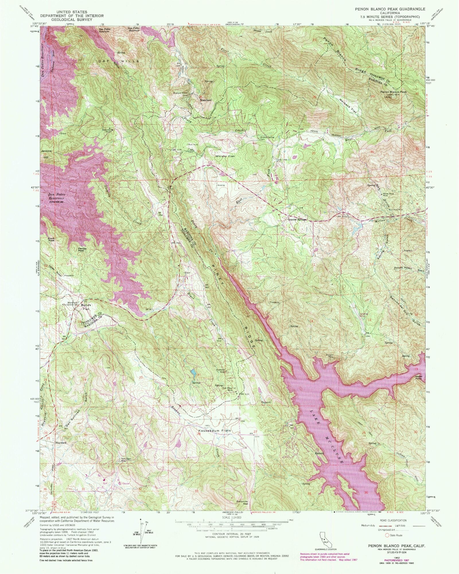 Classic USGS Penon Blanco Peak California 7.5'x7.5' Topo Map – MyTopo ...