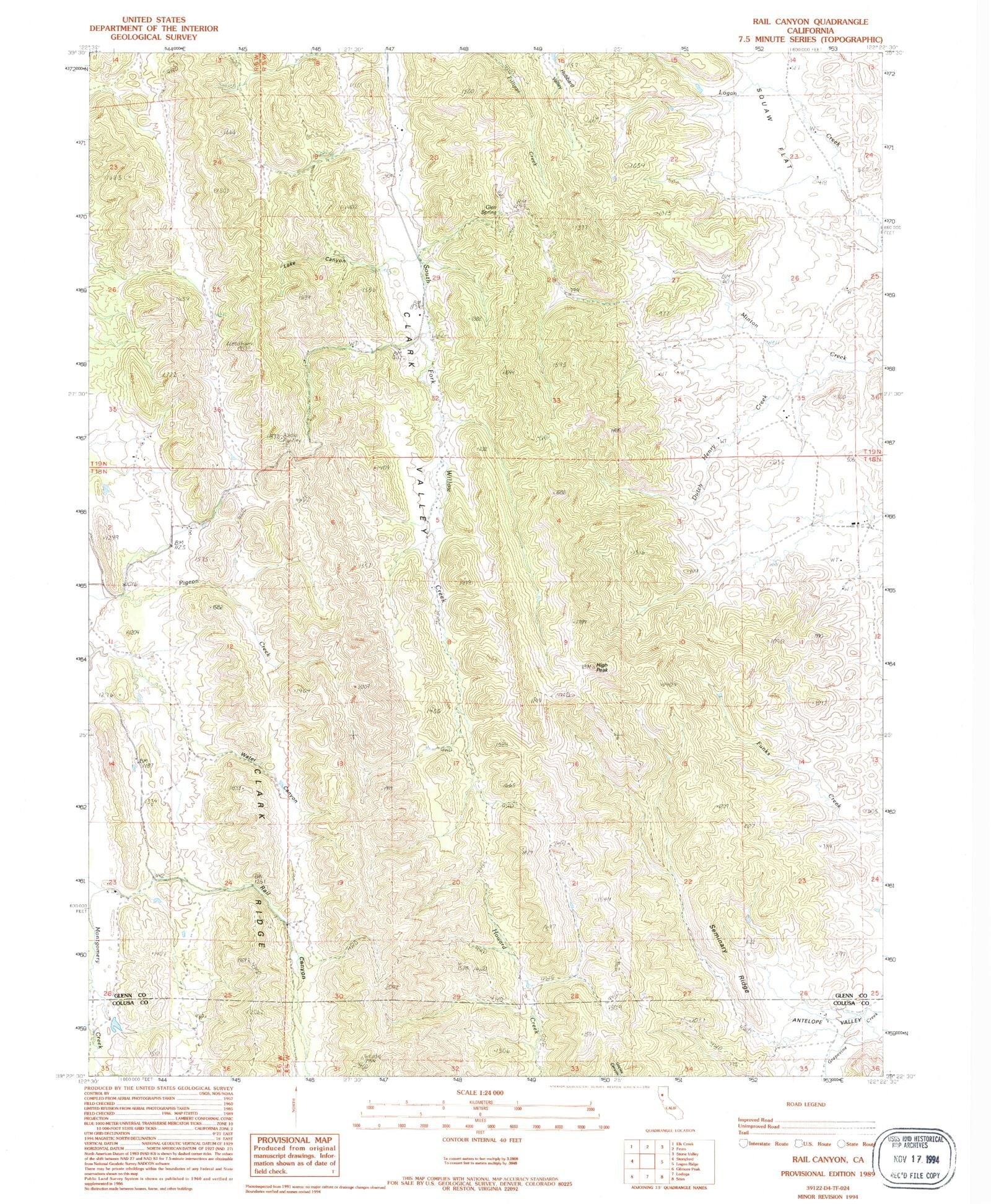 Classic USGS Rail Canyon California 7.5'x7.5' Topo Map – MyTopo Map Store