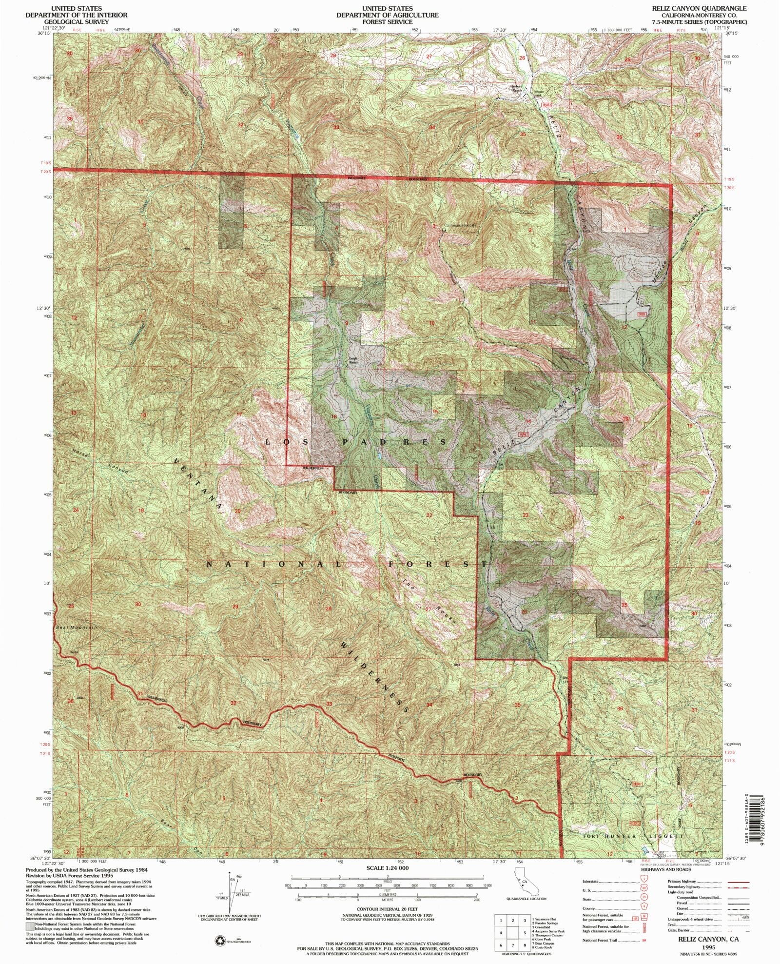 Classic USGS Reliz Canyon California 7.5'x7.5' Topo Map – MyTopo Map Store