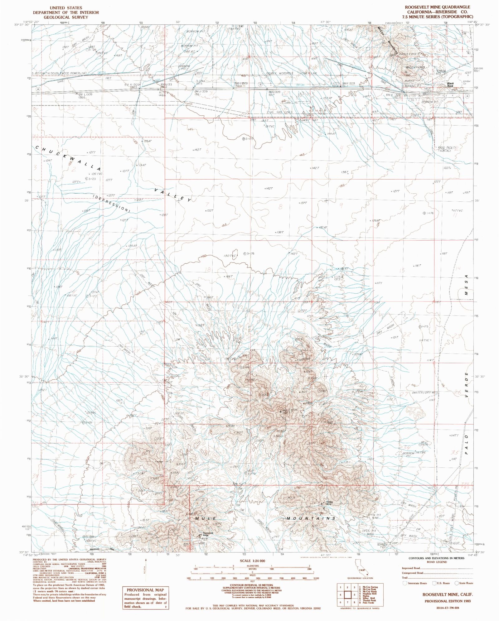 Classic USGS Roosevelt Mine California 7.5'x7.5' Topo Map – MyTopo Map ...
