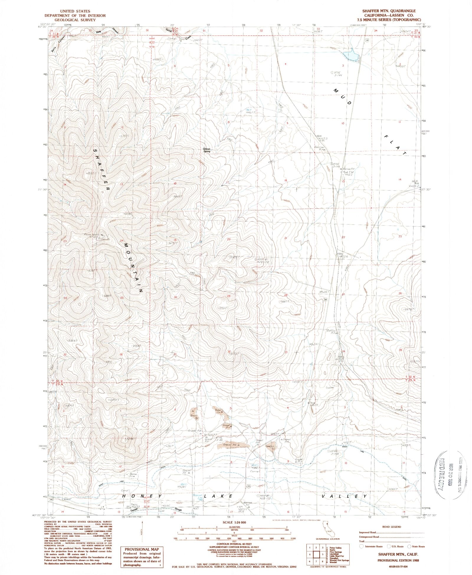 Classic USGS Shaffer Mountain California 7.5'x7.5' Topo Map – MyTopo ...