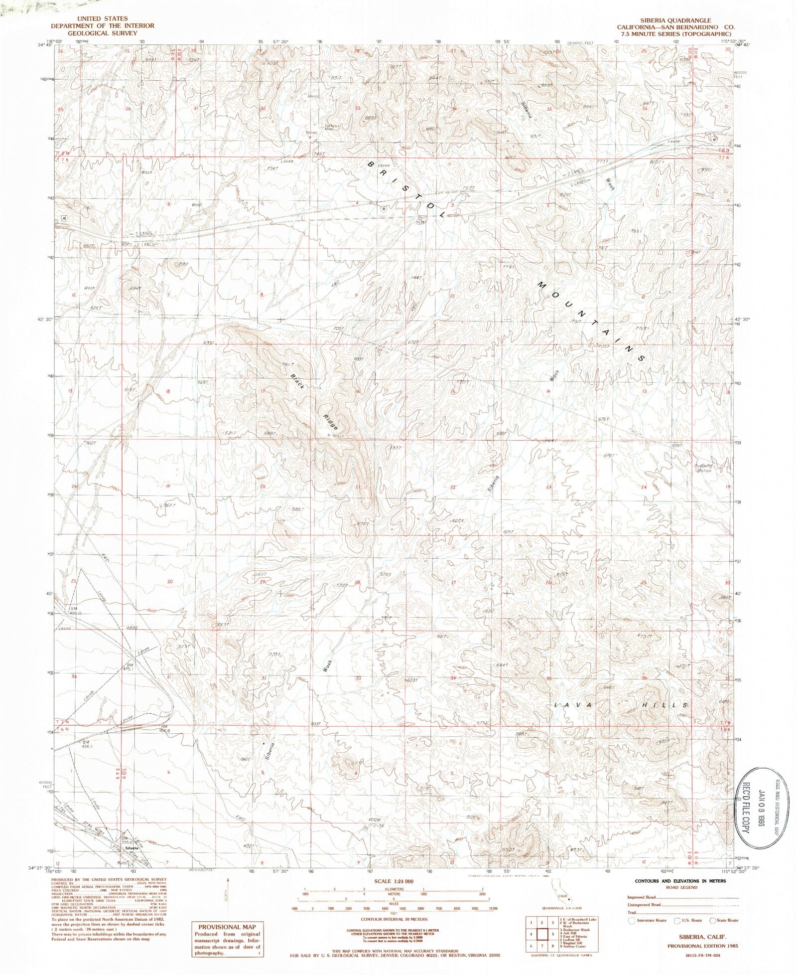 Classic USGS Siberia California 7.5'x7.5' Topo Map – MyTopo Map Store