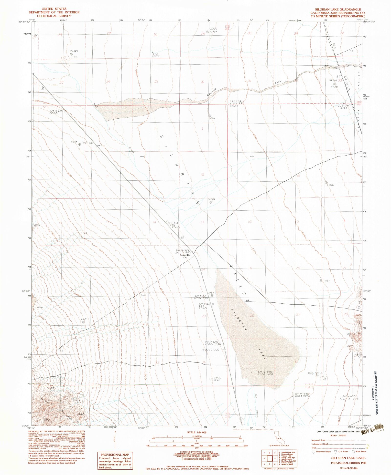 Classic USGS Silurian Lake California 7.5'x7.5' Topo Map – MyTopo Map Store
