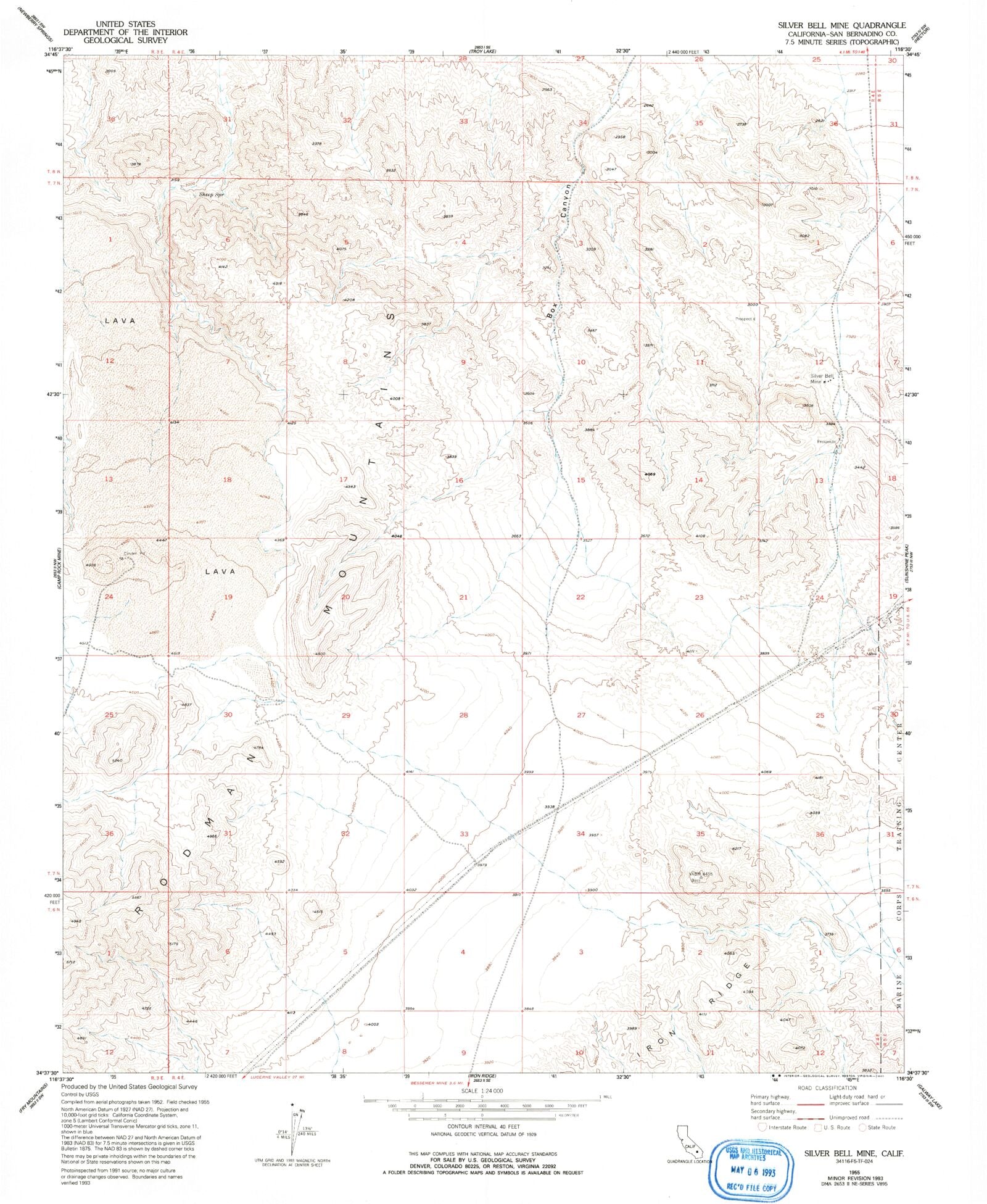 Classic USGS Silver Bell Mine California 7.5'x7.5' Topo Map – MyTopo ...