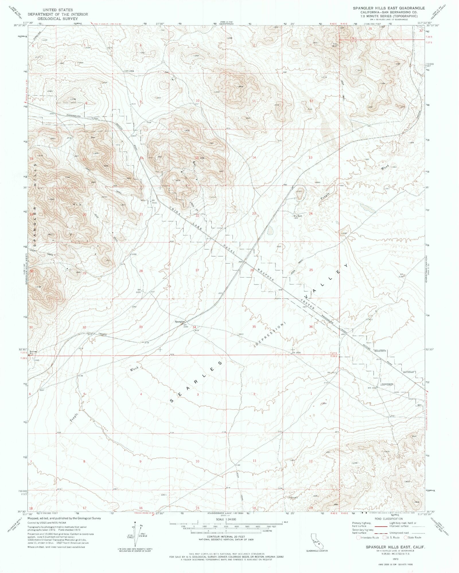 Classic USGS Spangler Hills East California 7.5'x7.5' Topo Map – MyTopo ...
