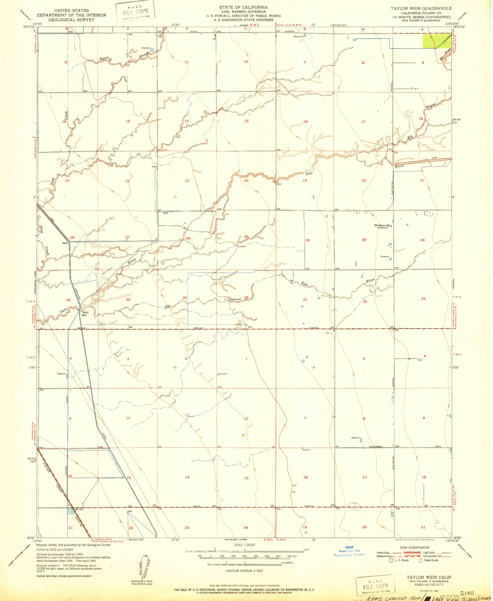 Classic USGS Taylor Weir California 7.5'x7.5' Topo Map – MyTopo Map Store