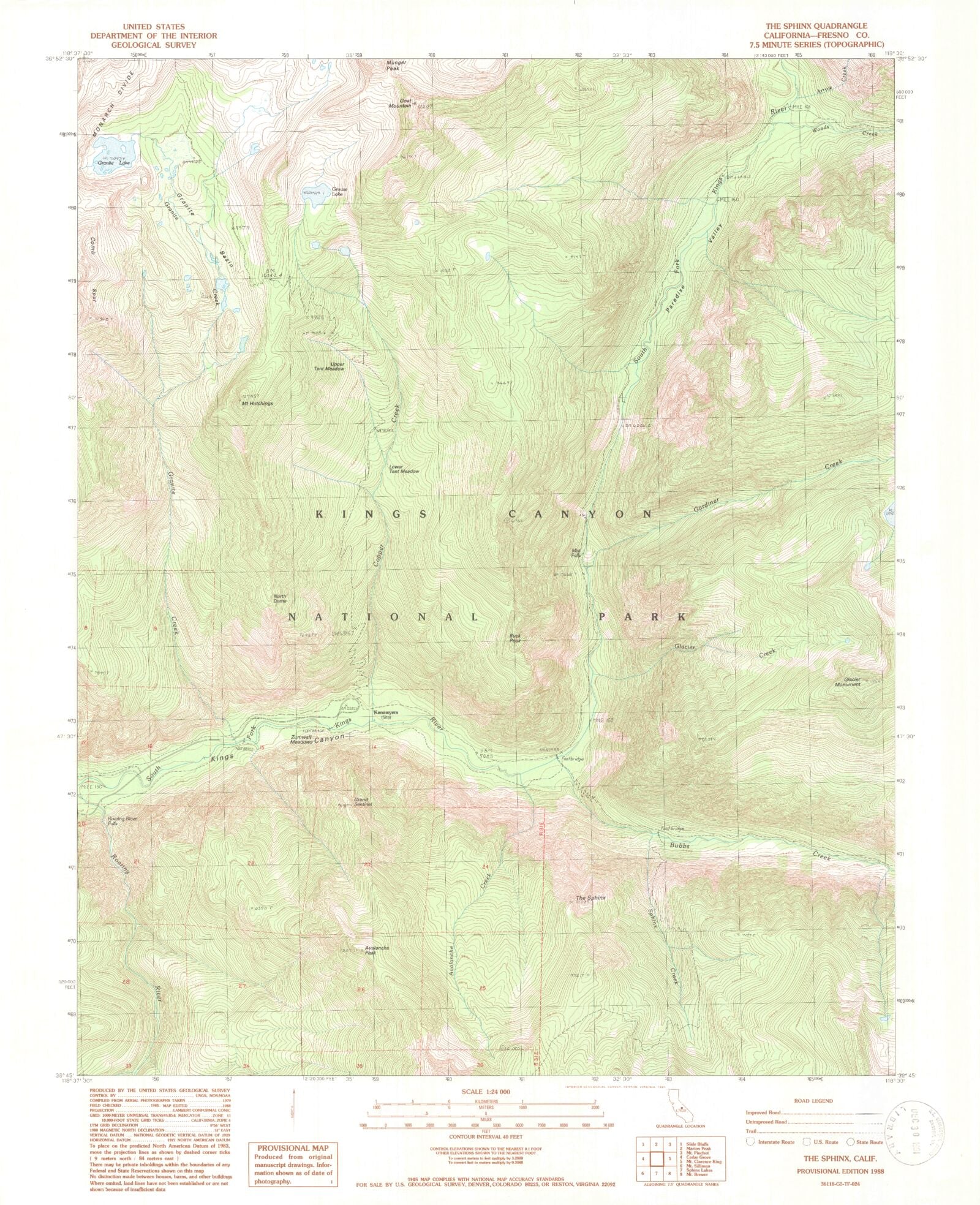 USGS Classic The Sphinx California 7.5'x7.5' Topo Map – MyTopo Map Store