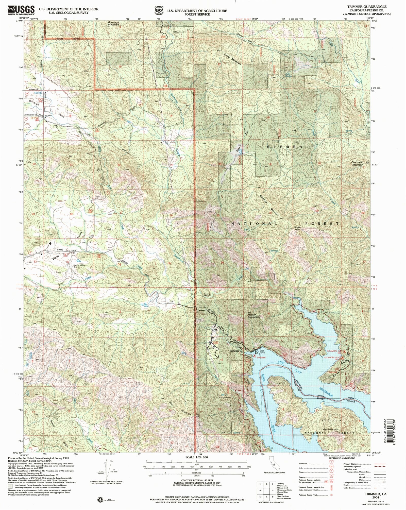 Classic USGS Trimmer California 7.5'x7.5' Topo Map – MyTopo Map Store