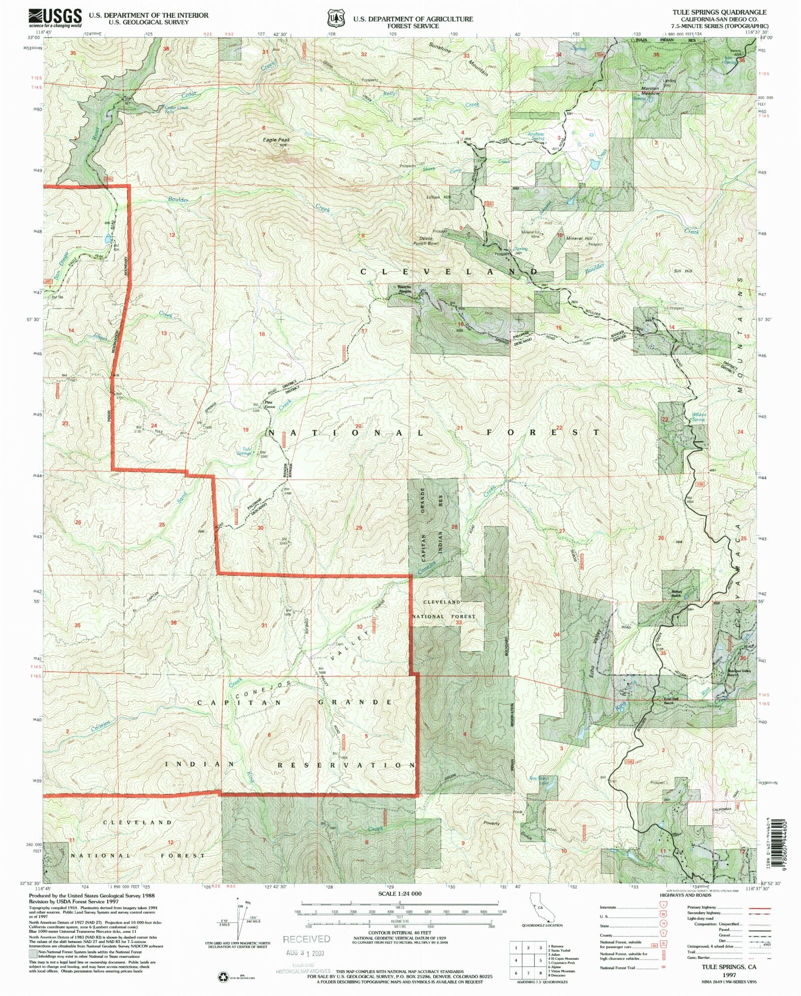 Classic USGS Tule Springs California 7.5'x7.5' Topo Map – MyTopo Map Store