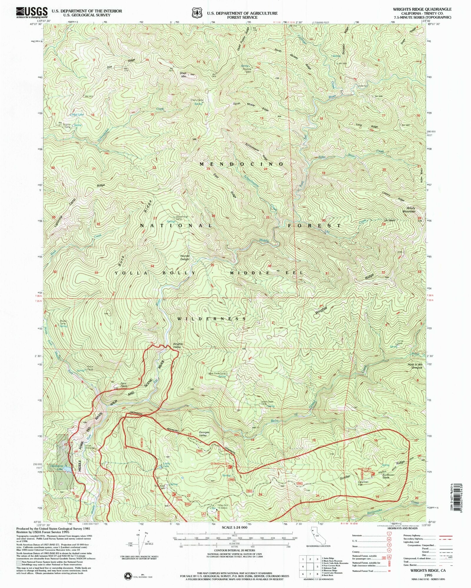 Classic USGS Wrights Ridge California 7.5'x7.5' Topo Map – MyTopo Map Store
