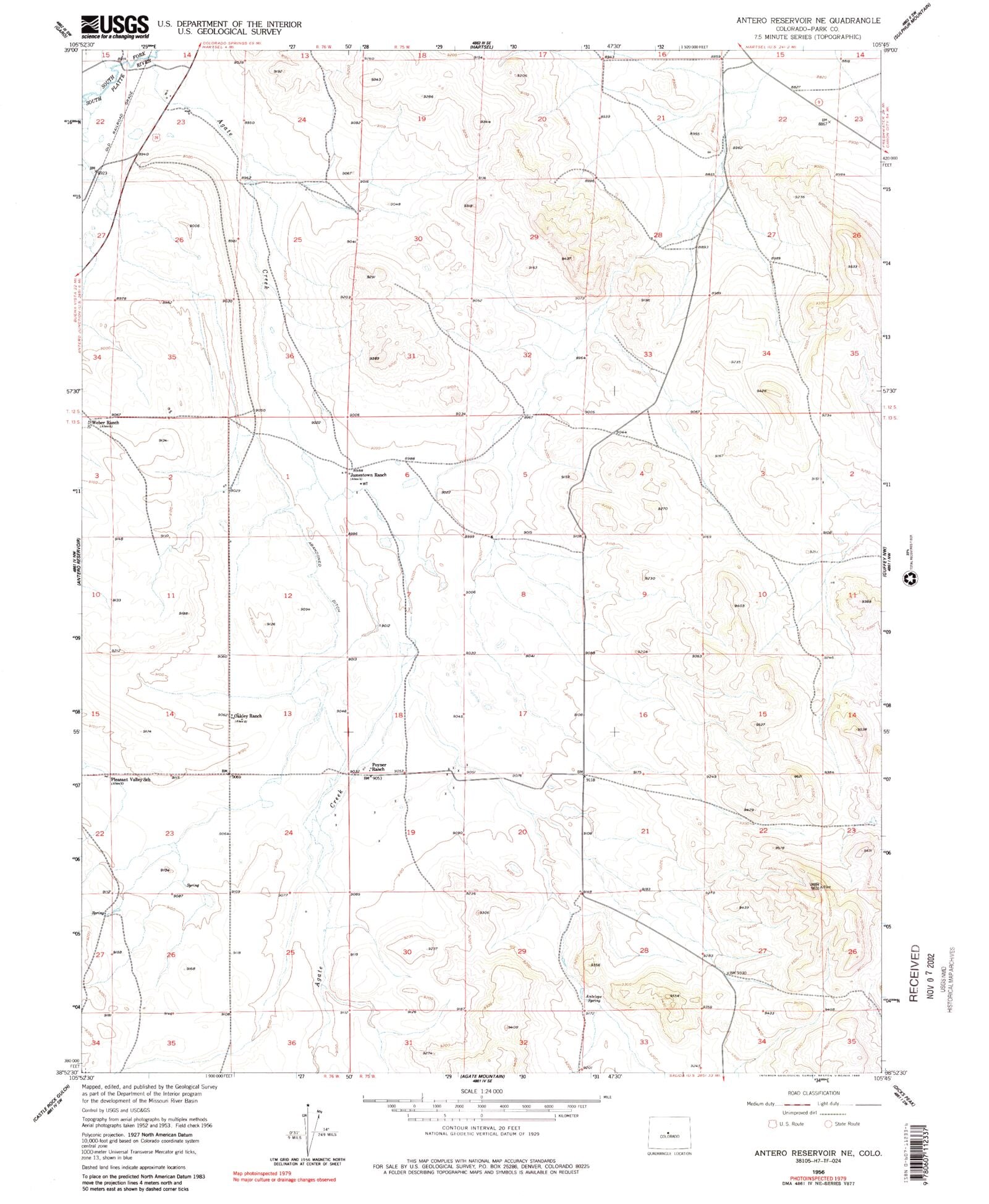 Classic USGS Antero Reservoir NE Colorado 7.5'x7.5' Topo Map – MyTopo ...