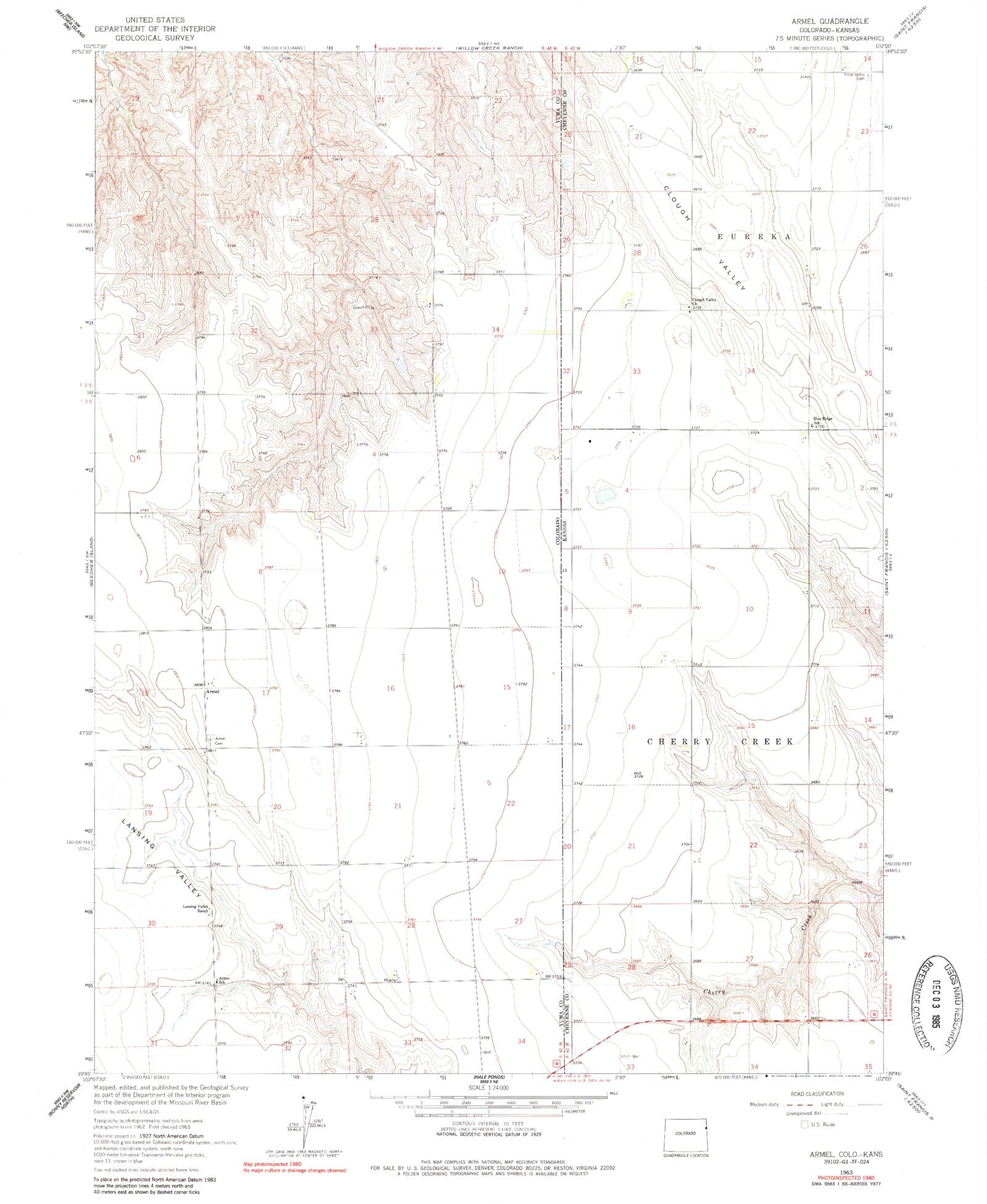 Classic USGS Armel Colorado 7.5'x7.5' Topo Map – MyTopo Map Store