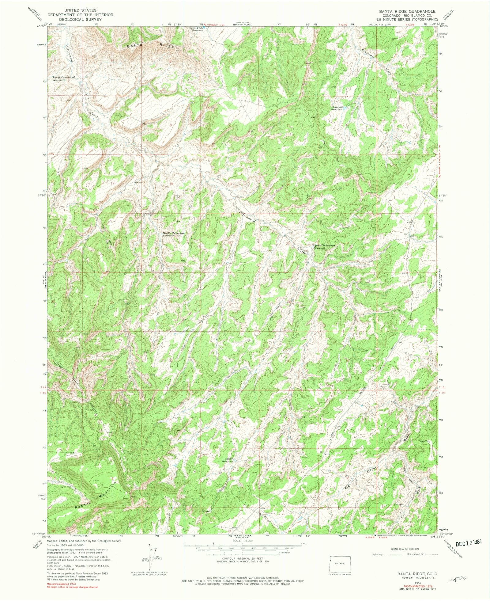 Classic USGS Banta Ridge Colorado 7.5'x7.5' Topo Map – MyTopo Map Store