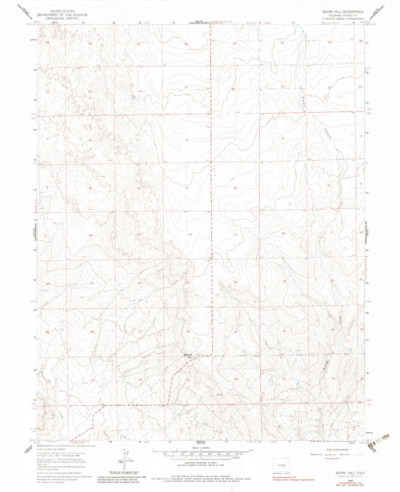 Classic USGS Boone Hill Colorado 7.5'x7.5' Topo Map – MyTopo Map Store