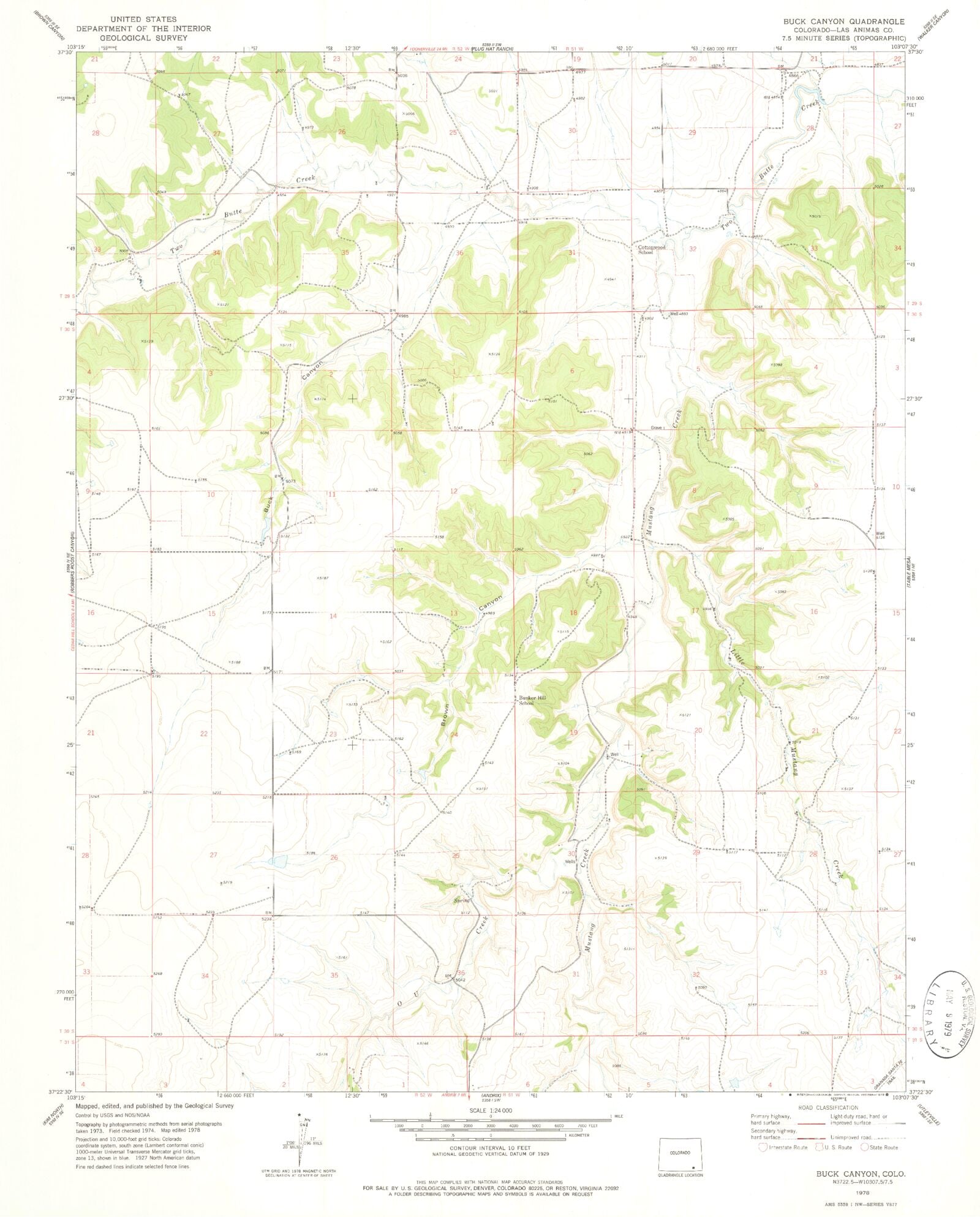 Classic USGS Buck Canyon Colorado 7.5'x7.5' Topo Map – MyTopo Map Store